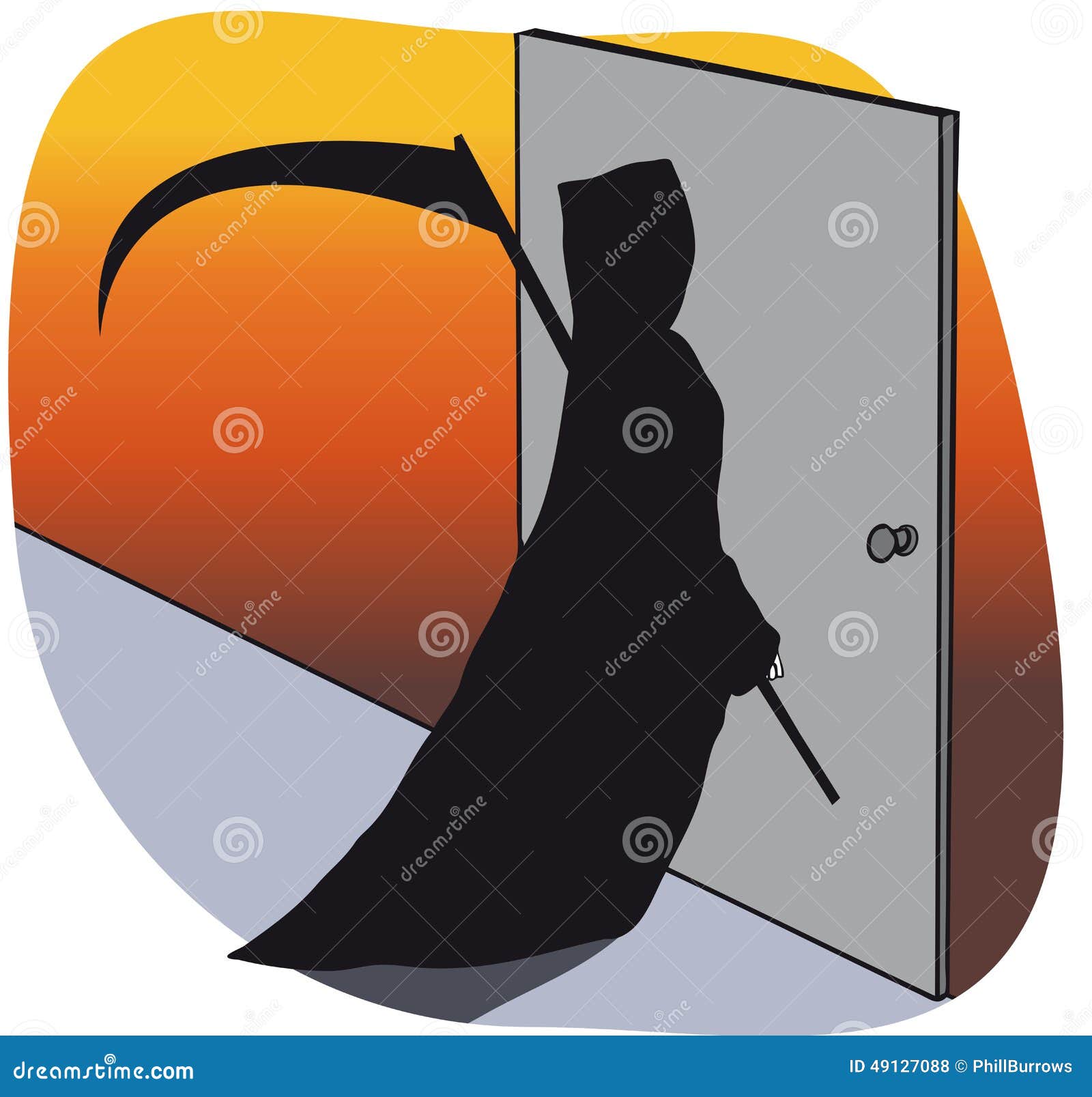 Deaths door stock vector. Illustration of black, door - 49127088
