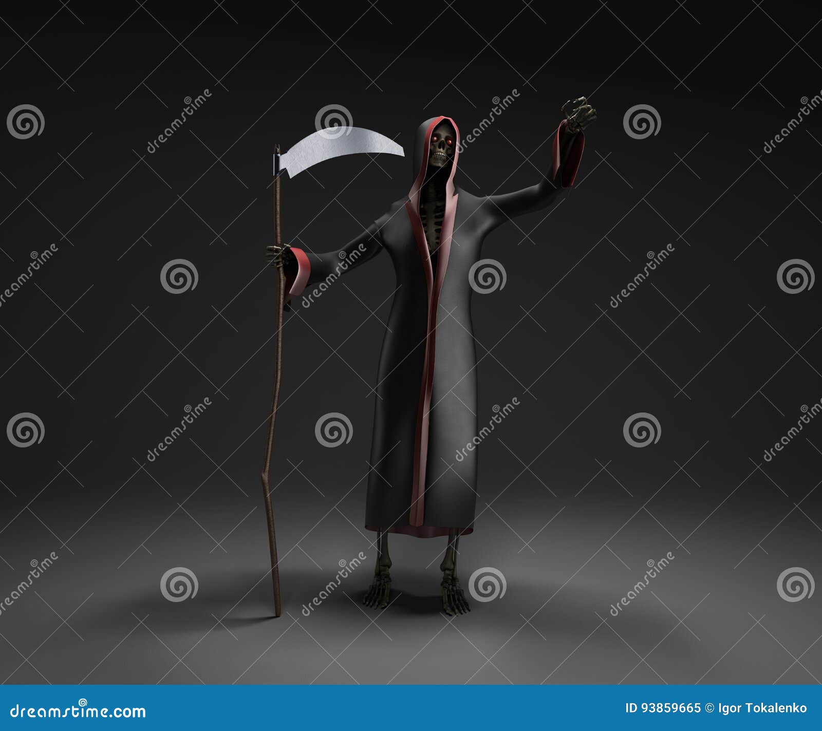 Death with a Scythe 3d Render Against a Darck Background Stock ...