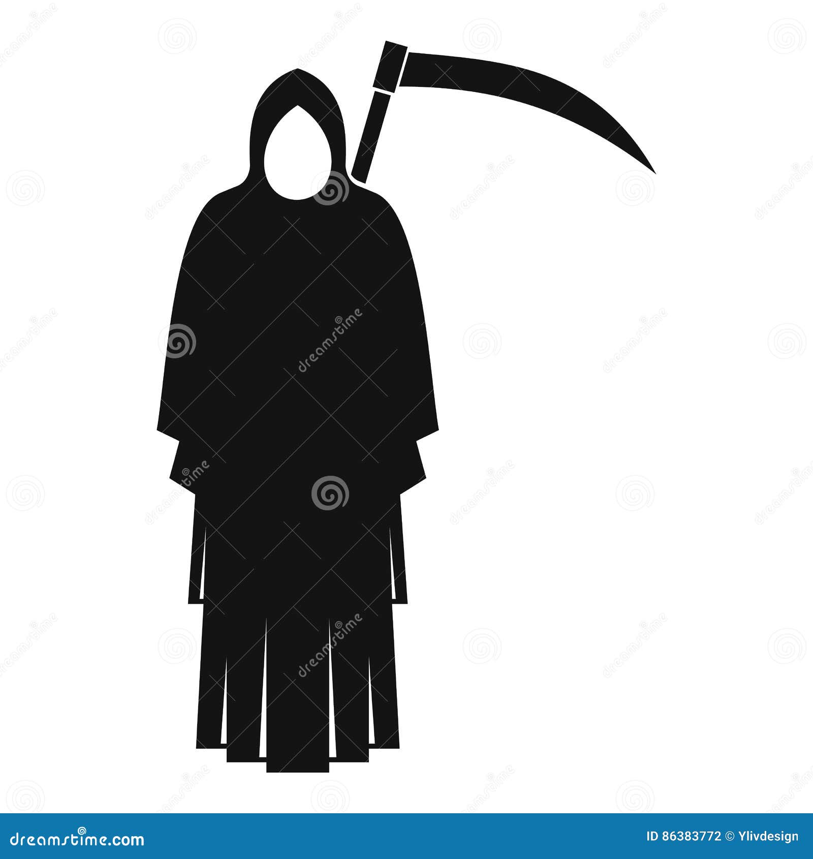 Death with Scythe Icon, Simple Style Stock Vector - Illustration of ...