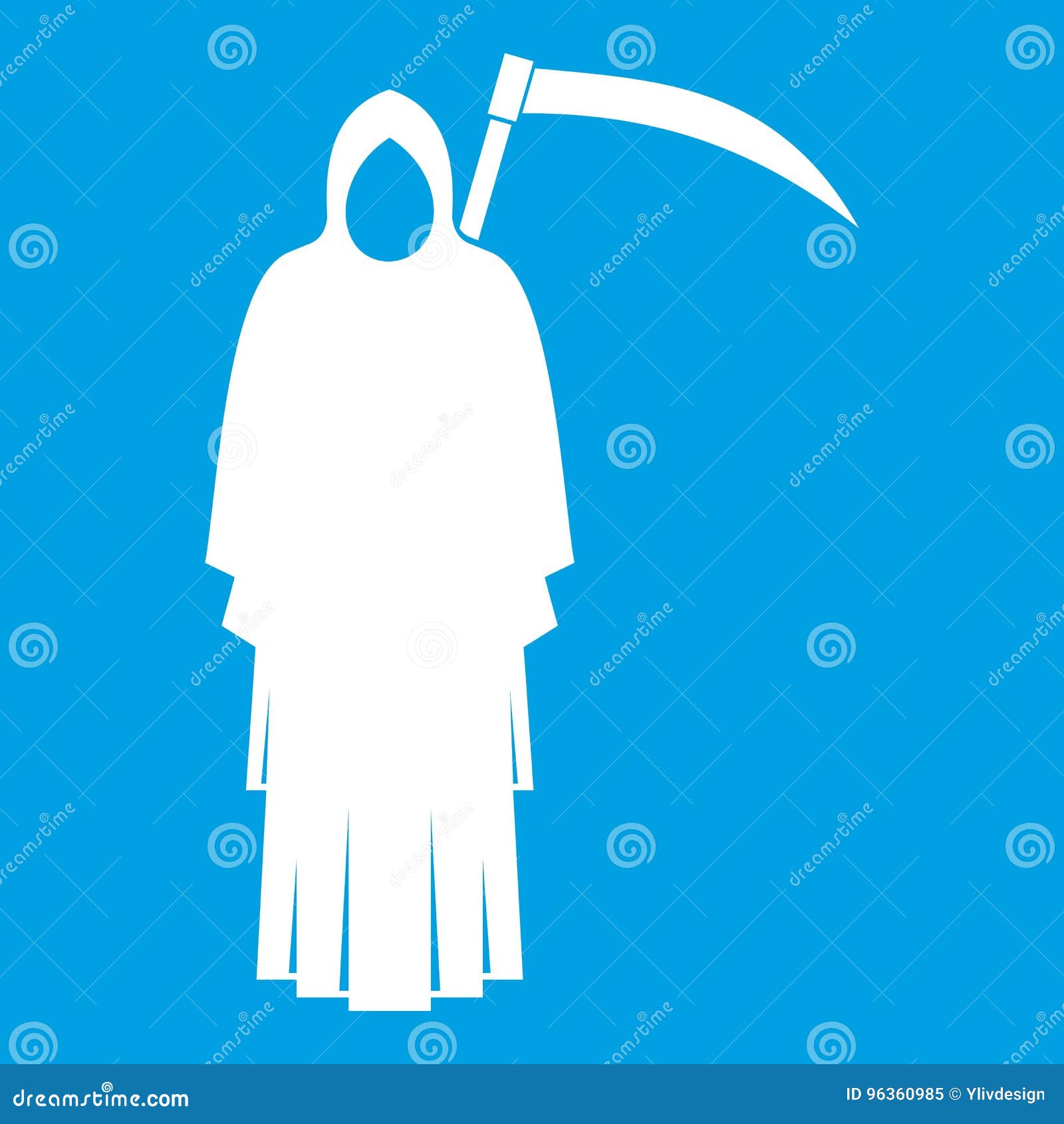 Scythe Icon Vector Sign And Symbol Isolated On White Background, Scythe ...