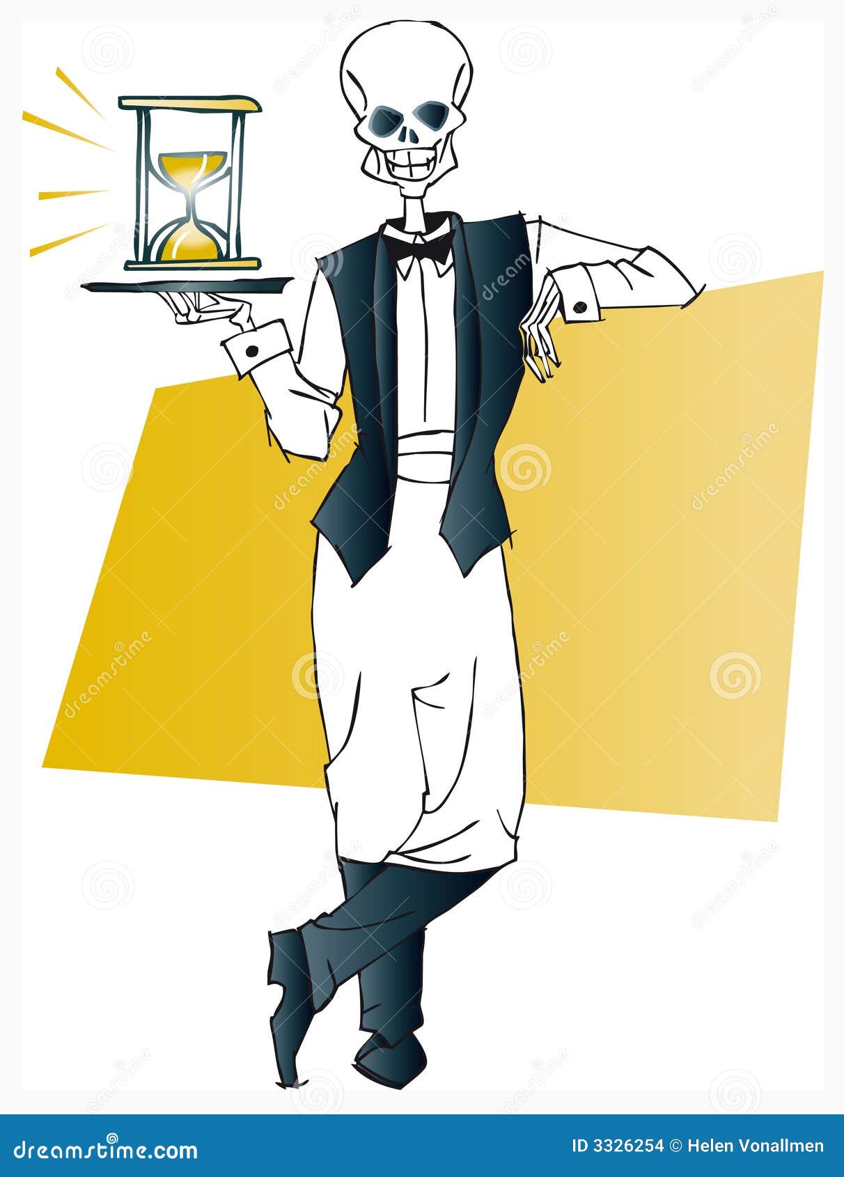 Death series -waiter stock illustration. Illustration of hourglass ...