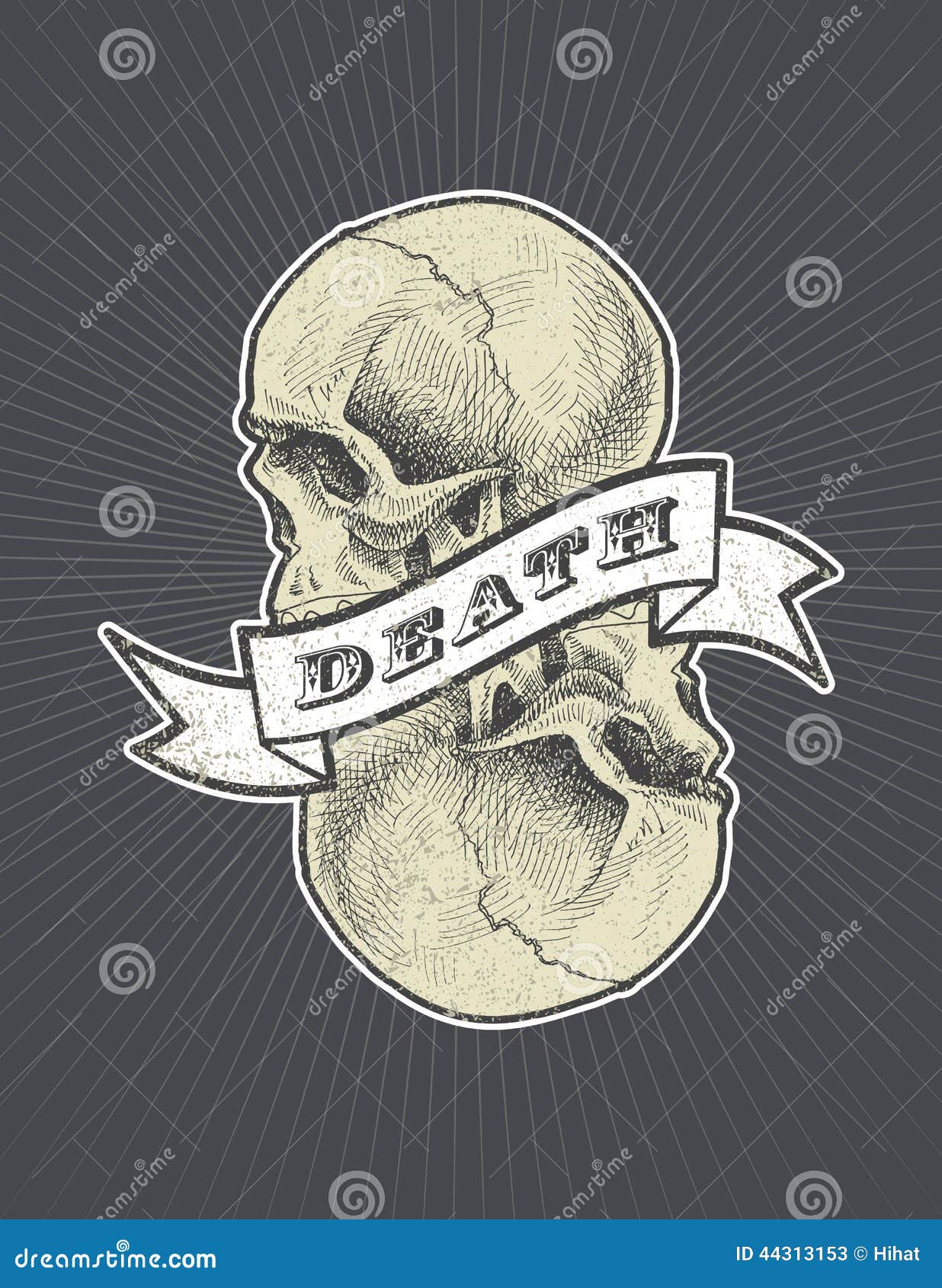 Death Sign with Ribbon and Skull Vector Eps8 Stock Vector ...