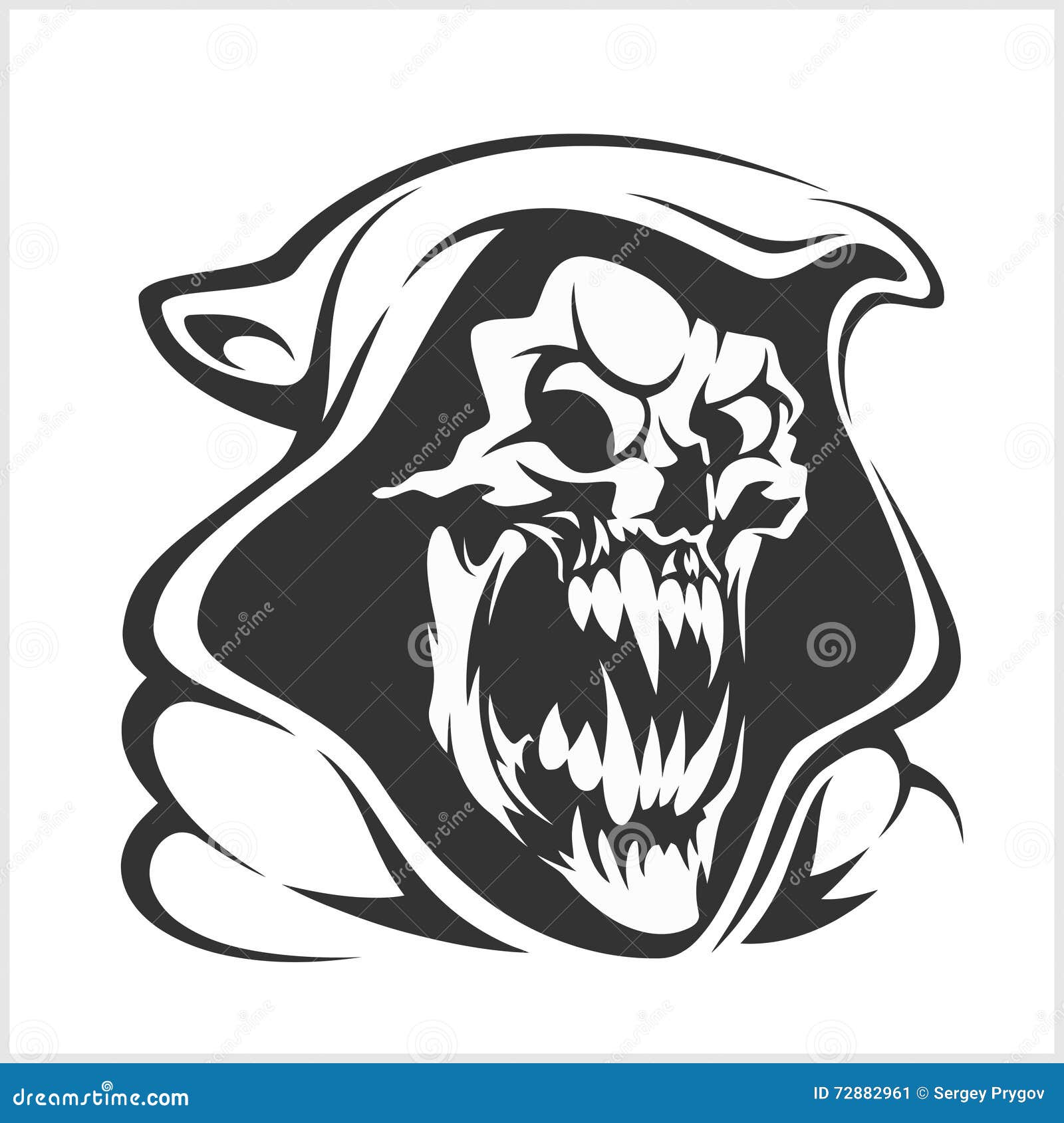 Death Sign Vector. Horror, Evil Scythe , Ghost Skeleton Illustration ...