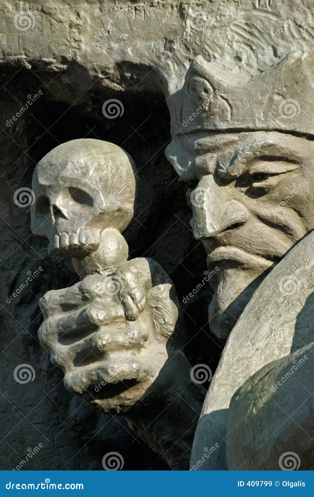Death and Skull-fragment of a Sculpture Stock Image - Image of fairy ...