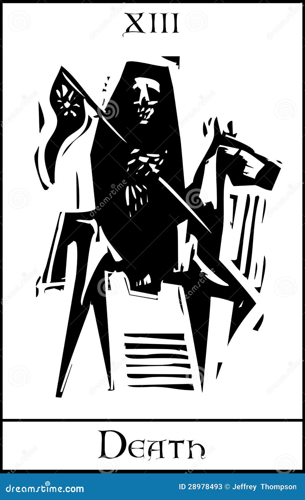 Death Tarot Card stock vector. Illustration of card, witchcraft - 28978493