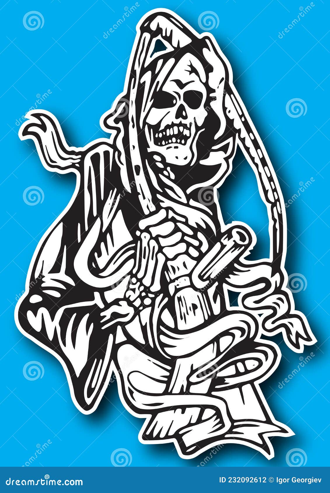 Death Tattoo. Vector Illustration Poster Template Stock Vector ...
