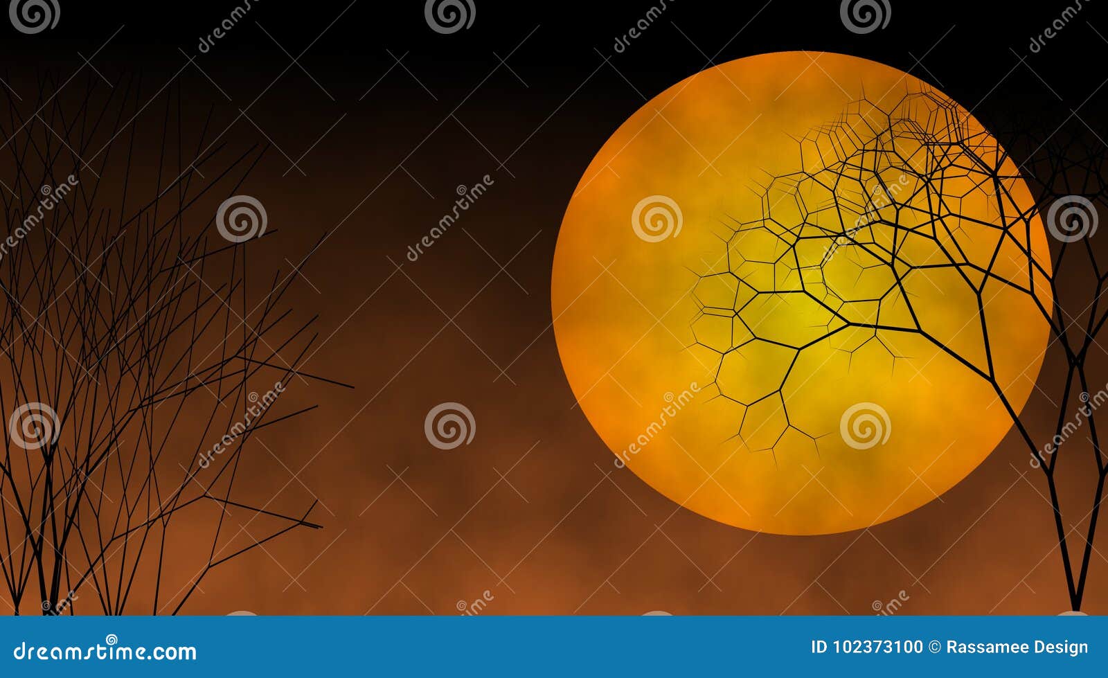 Death Trees Under Dark Moon Stock Photo - Image of wallpaper, concept ...