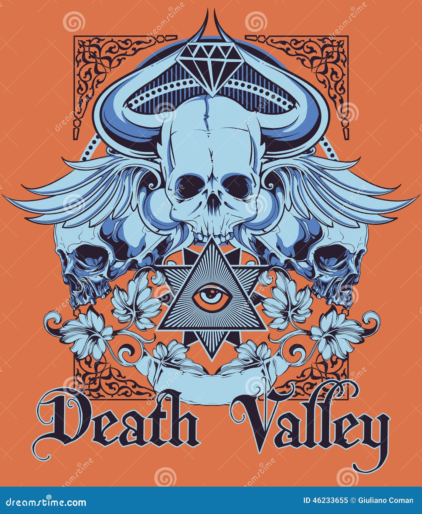 Death Valley stock vector. Illustration of template, crest - 46233655
