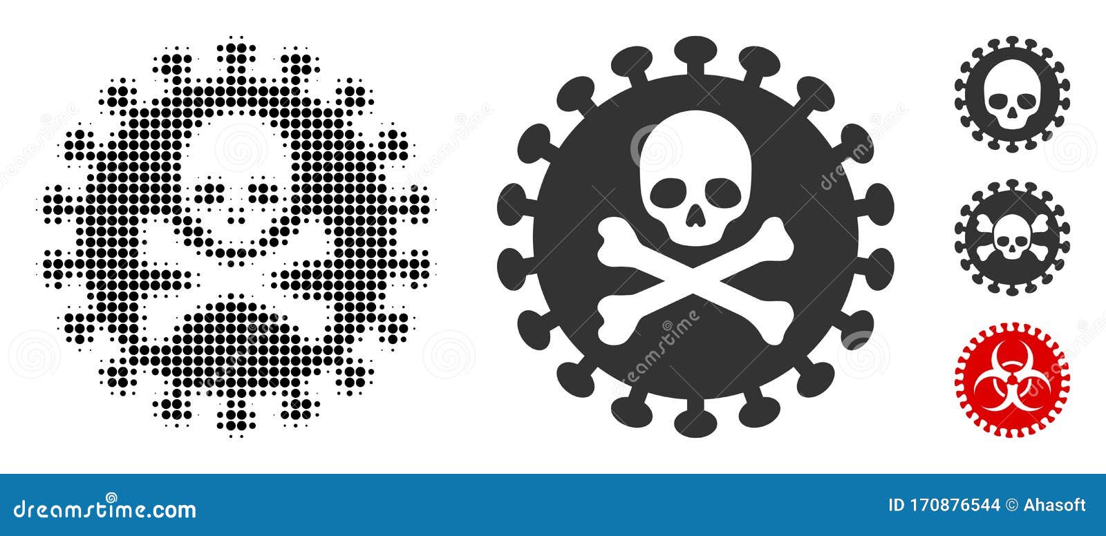 Death Virus Halftone and Solid Icon Stock Vector - Illustration of ...