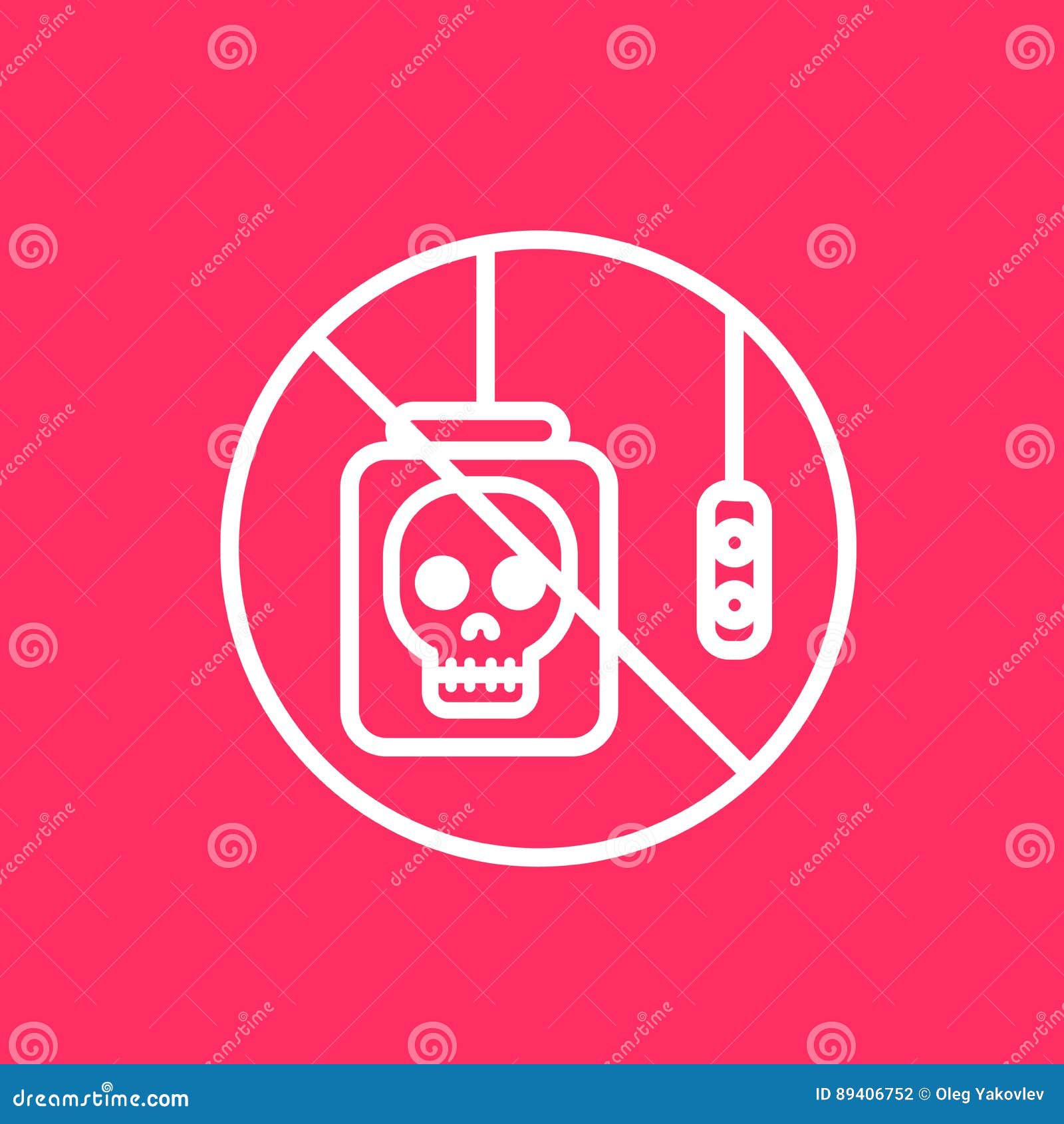 Death Warning Ine Art Industry Icon Stock Vector - Illustration of dead ...