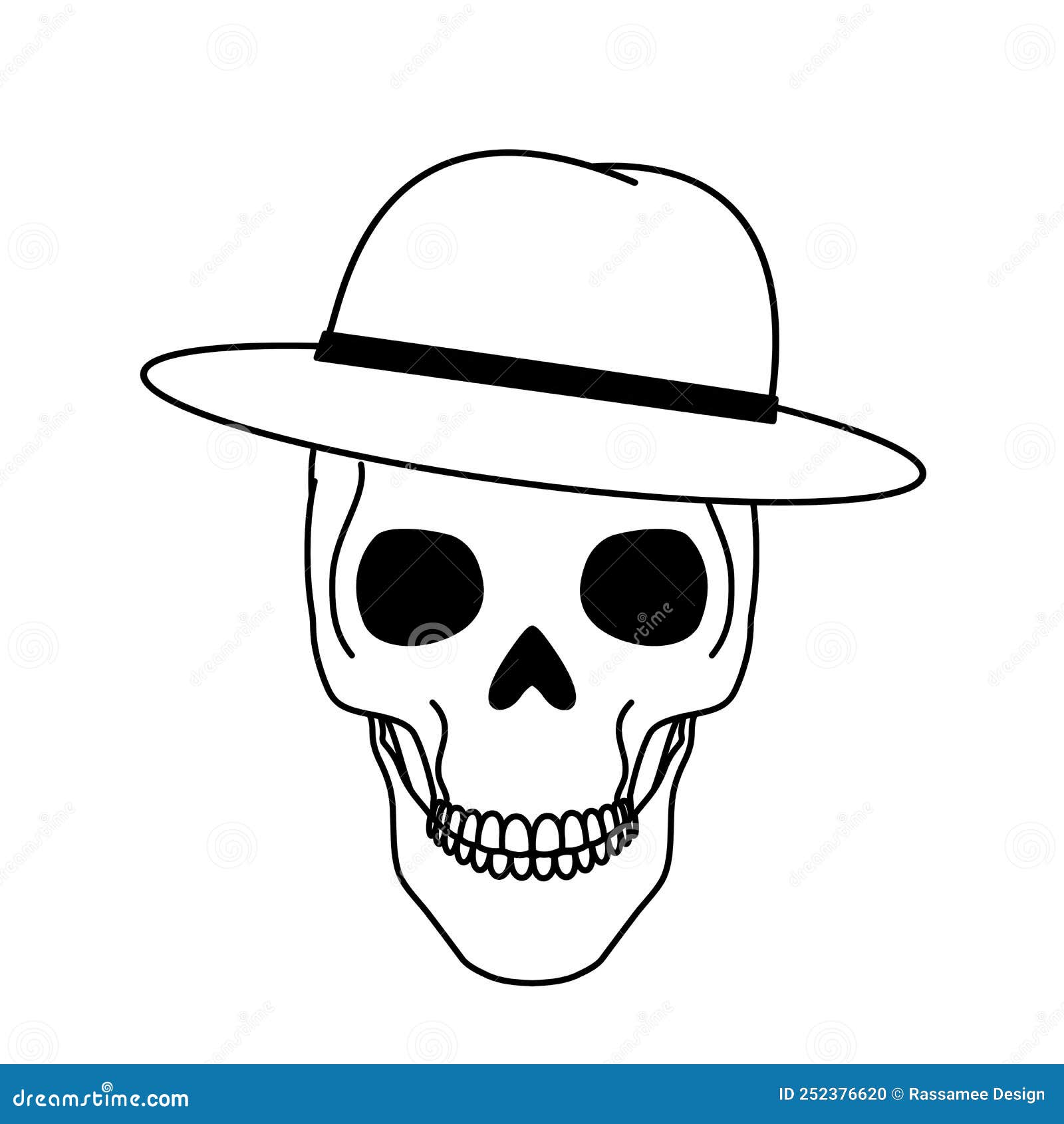 The Death Wears White Hat Design on White Background Stock Illustration ...