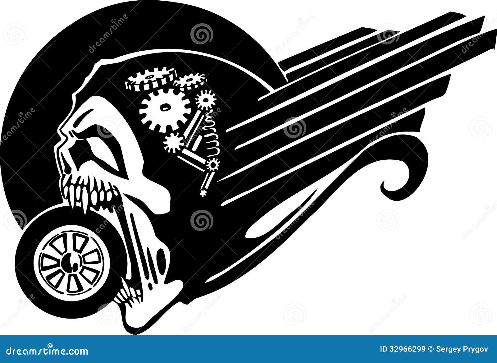 Death and Wheel - Vector Illustration. Stock Vector - Illustration of ...