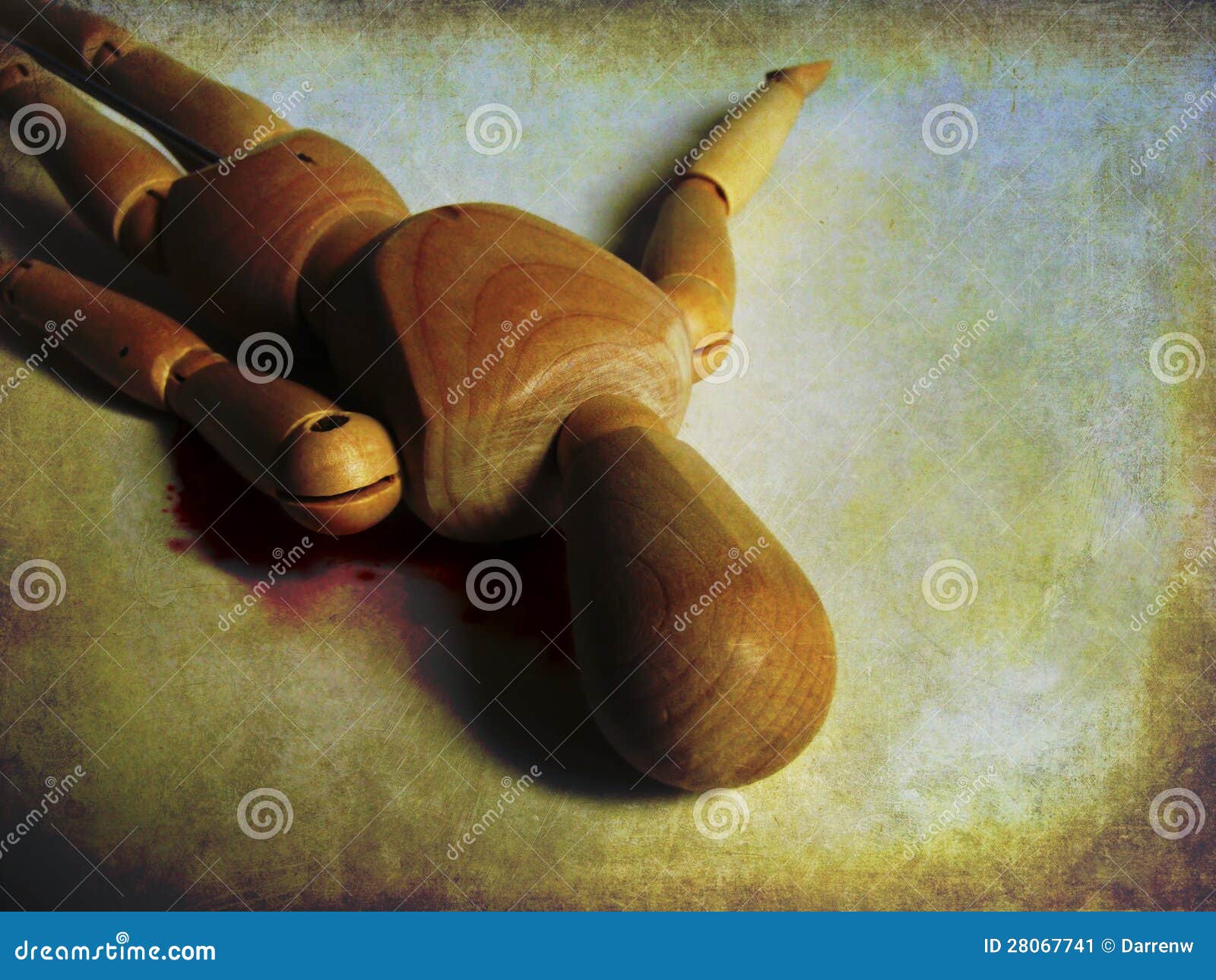 Death of a wooden figure stock illustration. Illustration of killed ...