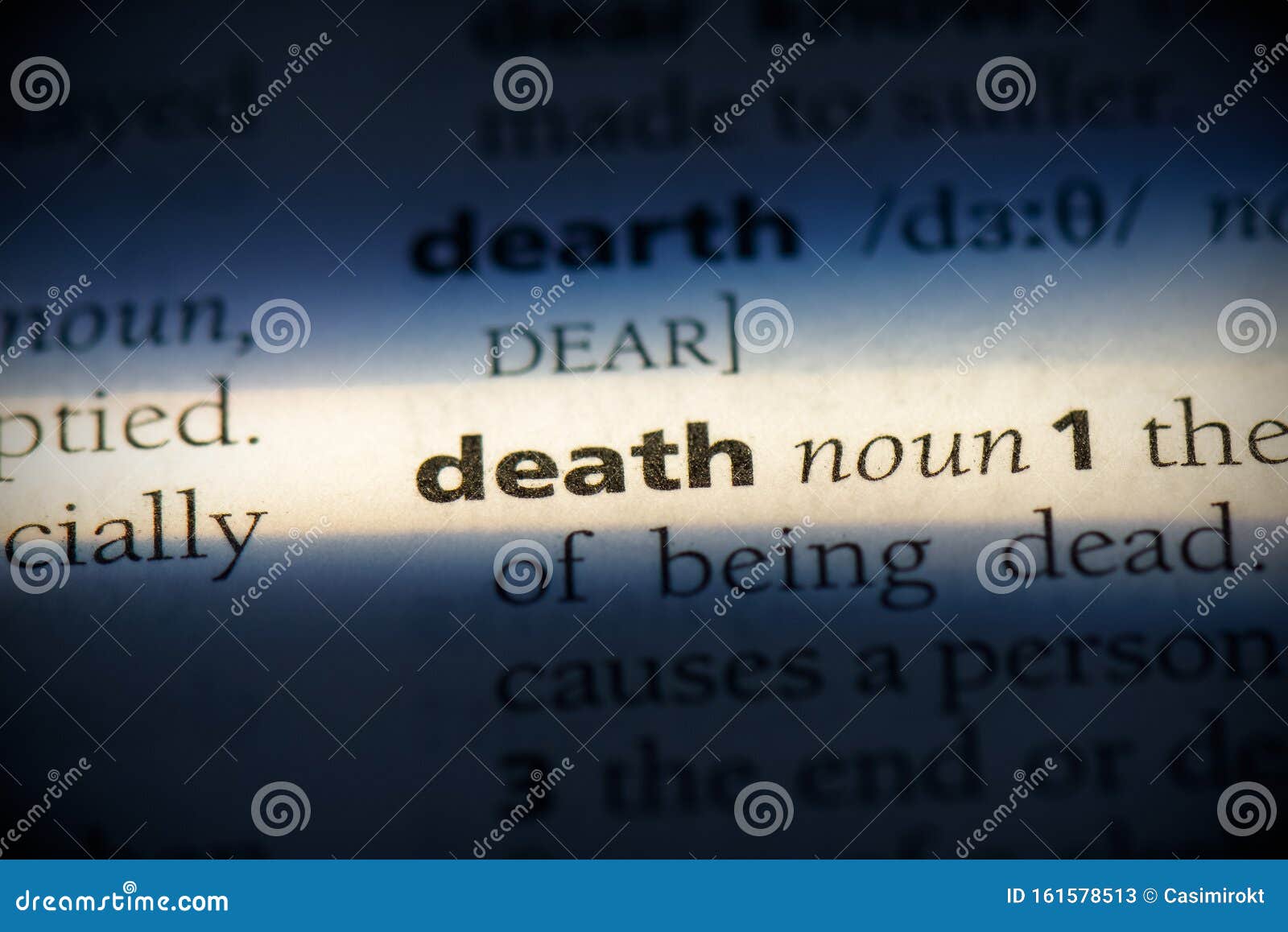 Death stock image. Image of word, learn, info, closeup - 161578513