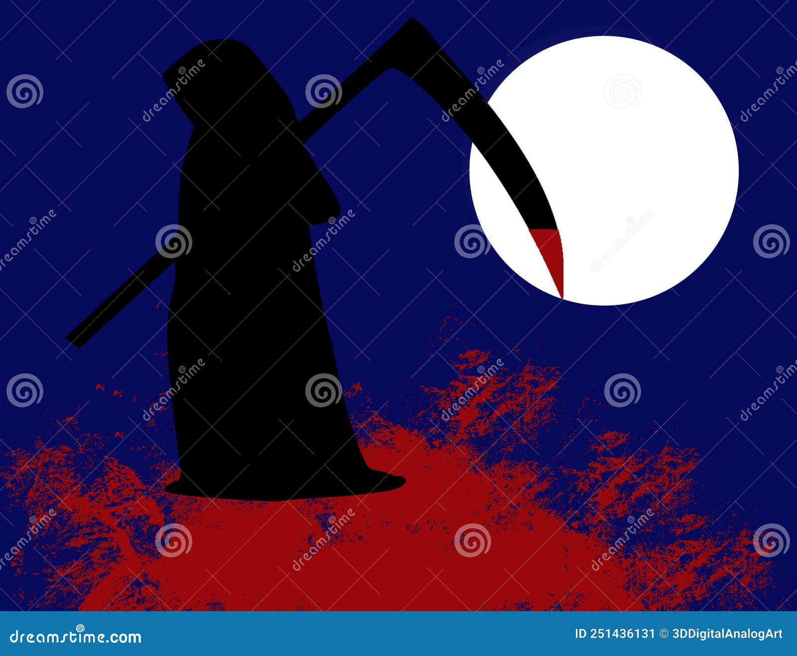 Death after Work in a Full Moon Night - Halloween Stock Vector ...