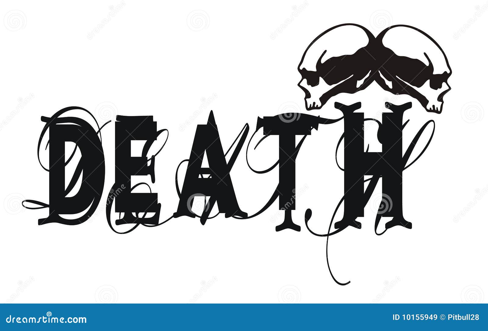 Death writing with skulls stock illustration. Illustration of horror ...