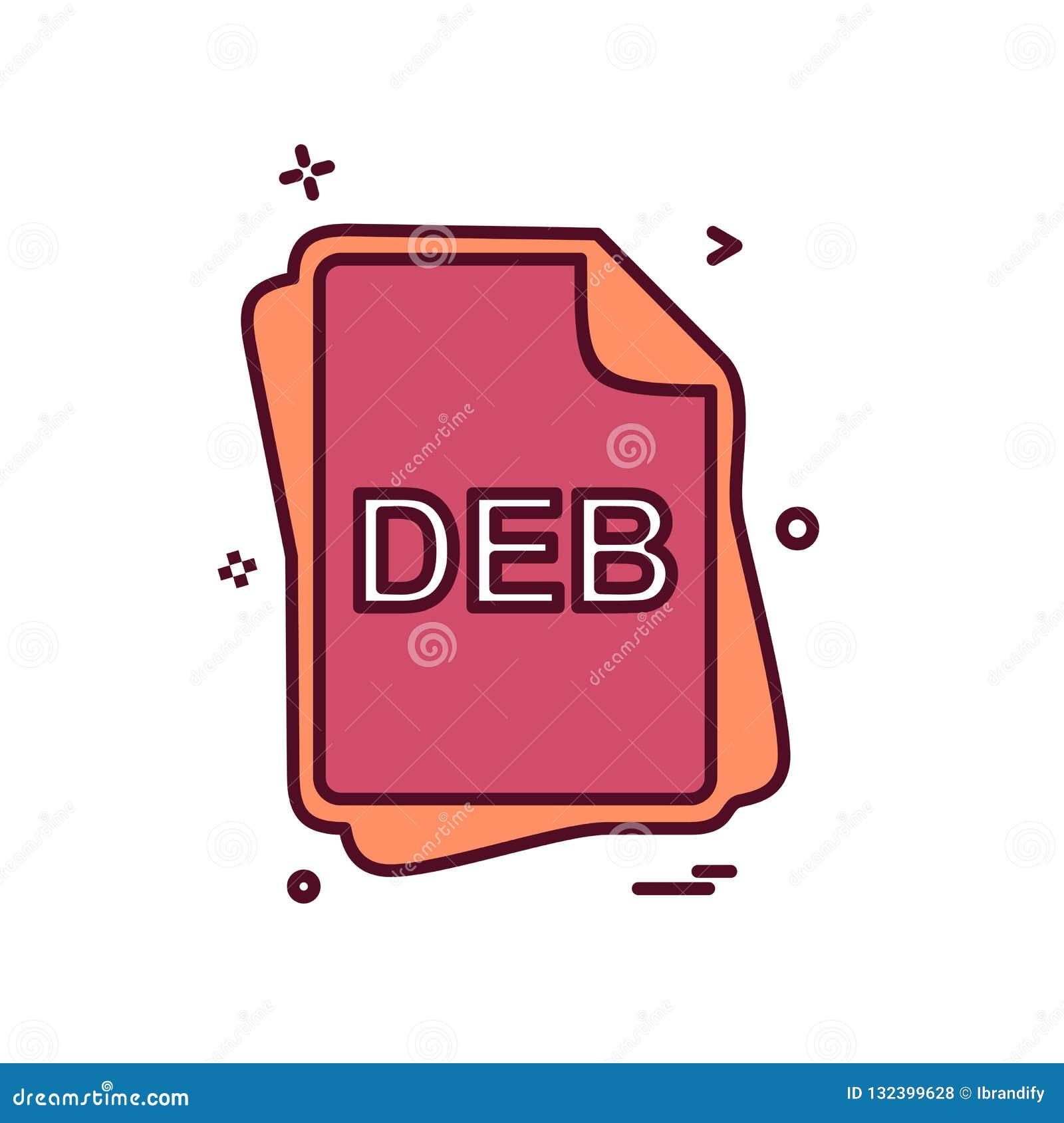 DEB File Type Icon Design Vector Stock Vector - Illustration of shape ...