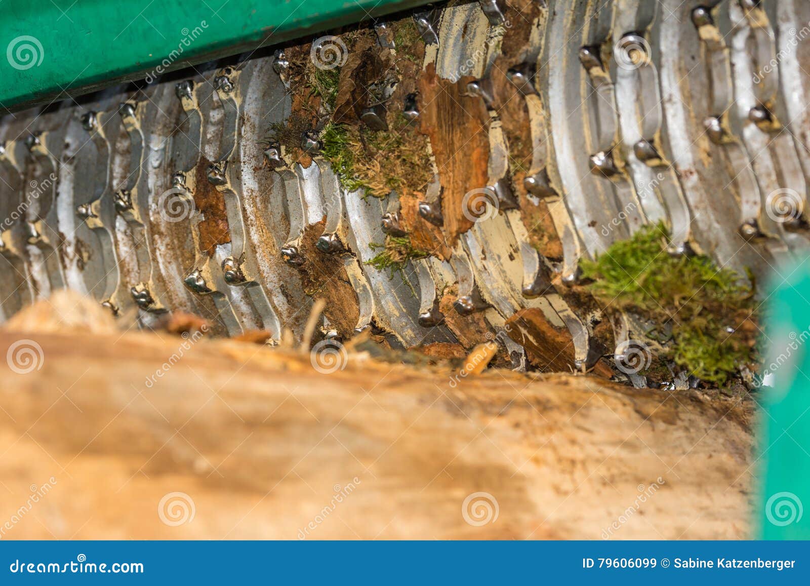 Debarking machine stock image. Image of construction - 79606099