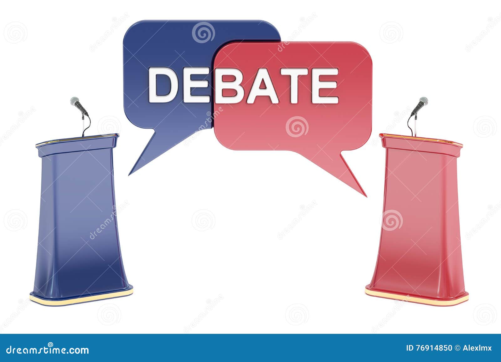 Debate Concept Retro Colorful Word Art Illustration Cartoon Vector ...