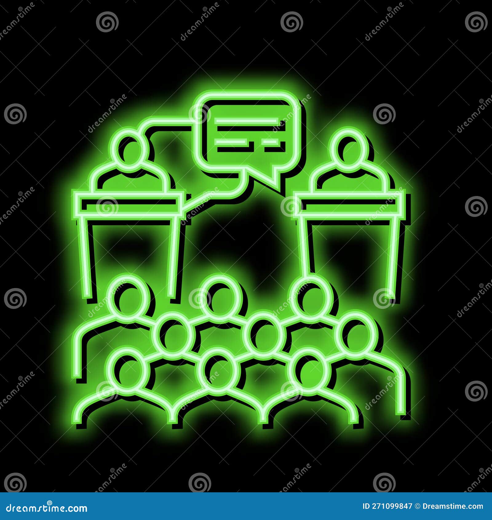 Debate on Forum Neon Glow Icon Illustration Stock Vector - Illustration ...