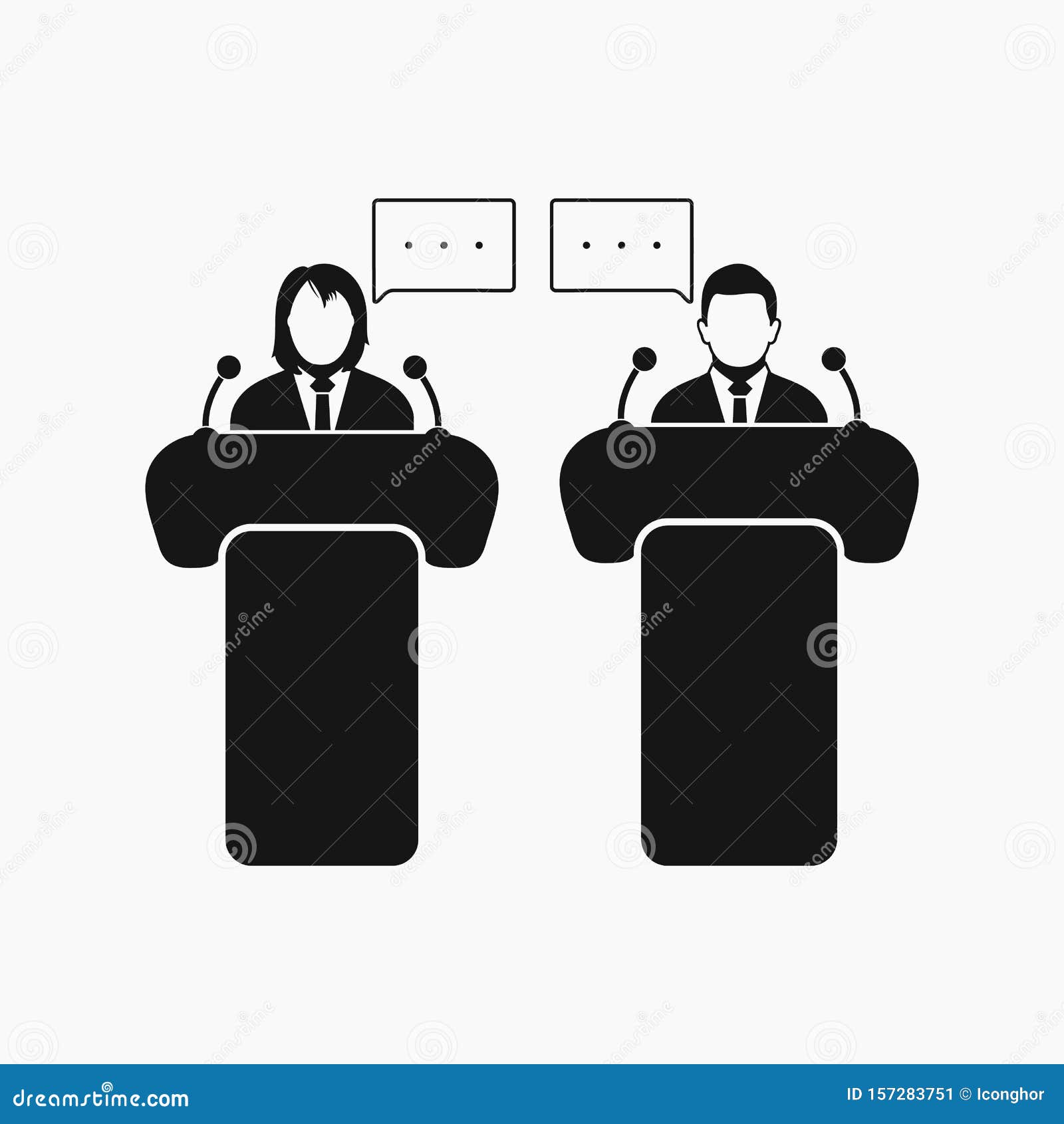 Debate Icon. Flat Style Vector. Stock Vector - Illustration of ...