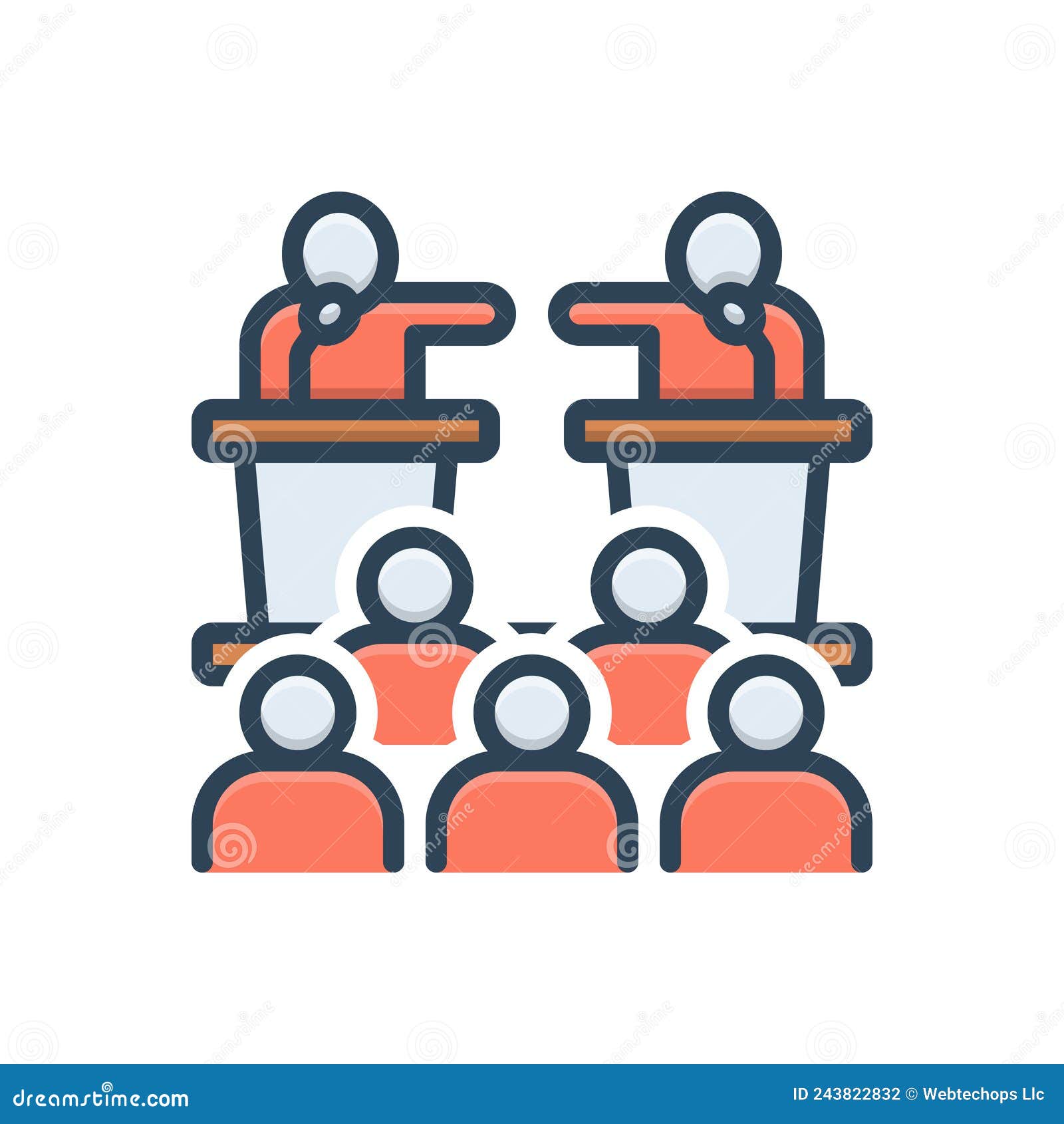 Color Illustration Icon for Debate, Colloquy Stock Illustration ...