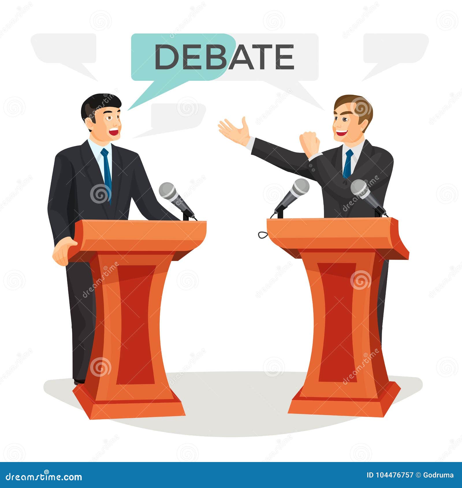 Debate Poster With Two Politicians On Vector Illustration ...