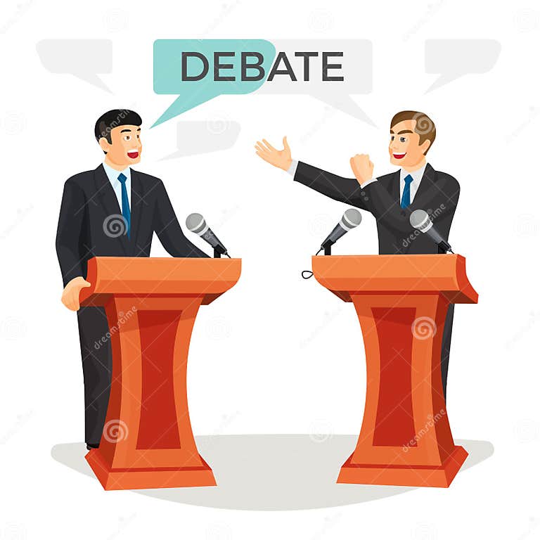 Debate Poster with Two Politicians on Vector Illustration Stock Vector ...