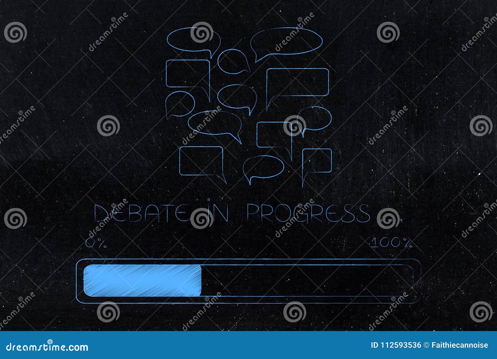 Debate in Progress Speech Bubbles Over Bar Loading Stock Photo - Image ...