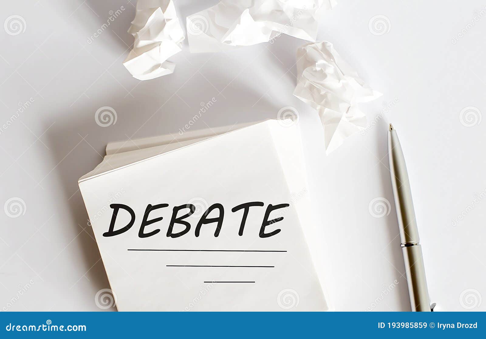 Debate Text on a White Stickers. Chart or Mechanism Concept Stock Image ...