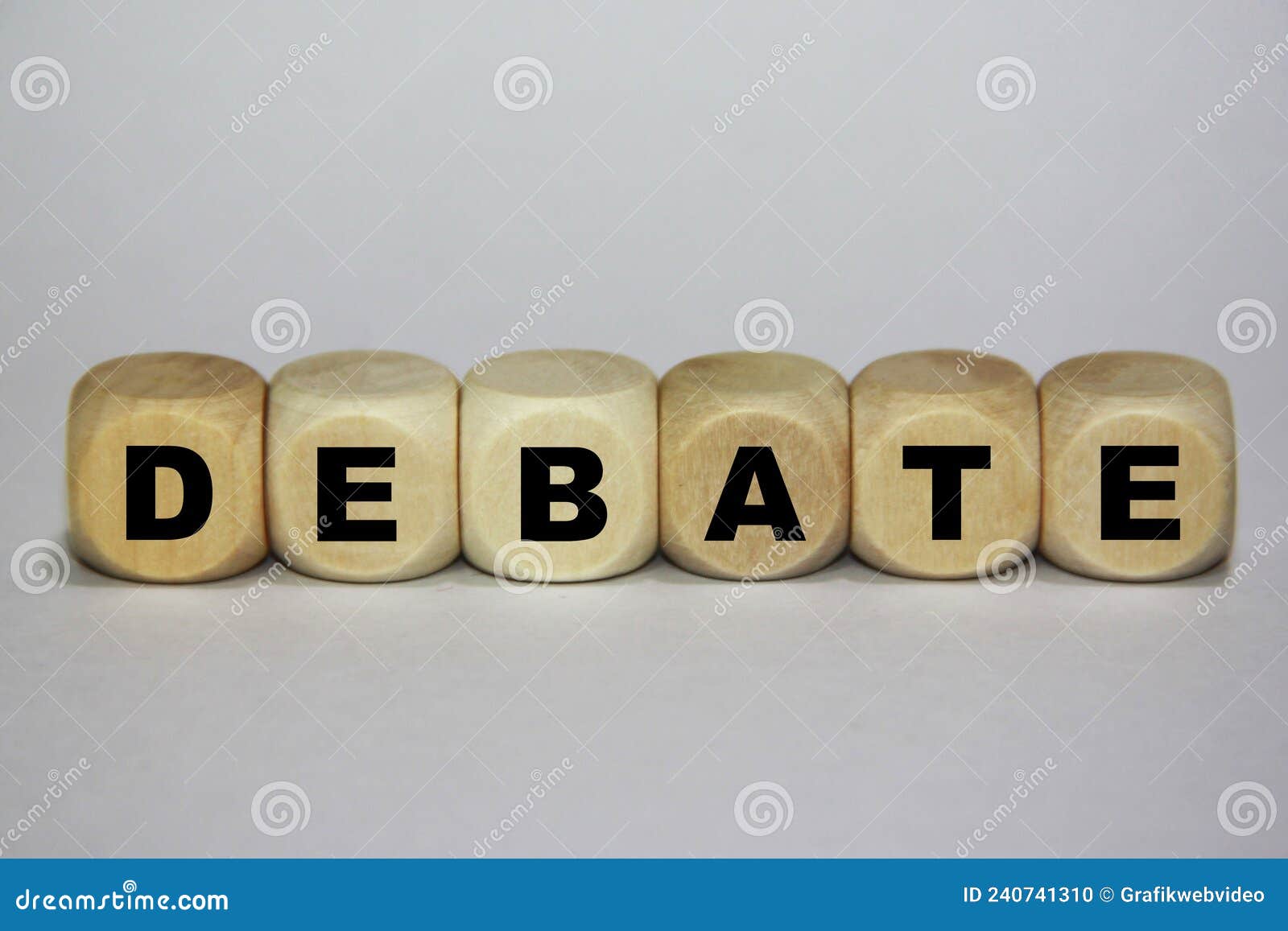 Debate Title - Wooden Cubes Concept - White Background Stock Photo ...