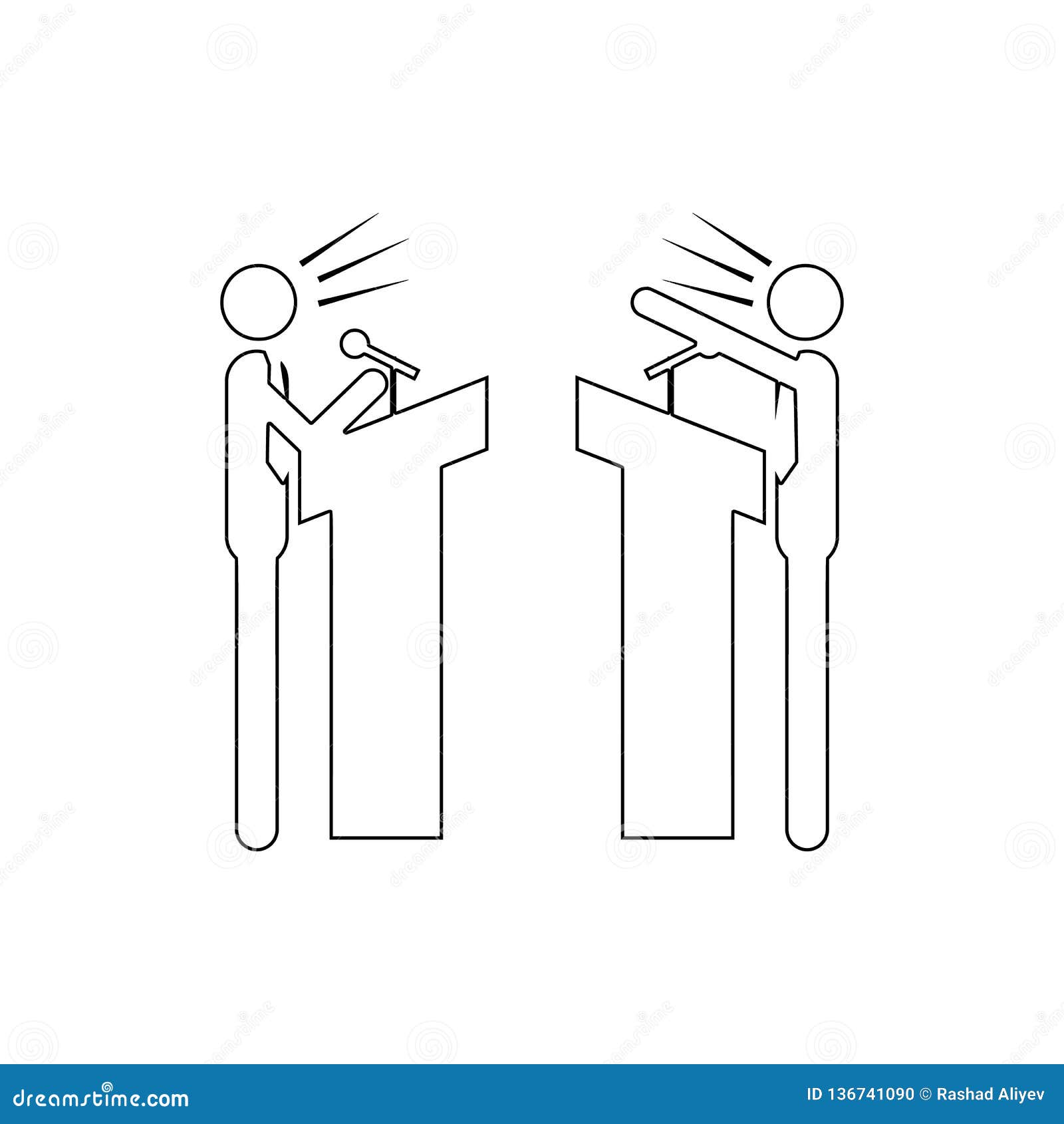 The Debate between the Two Parties Icon. Element of Conflict for Mobile ...