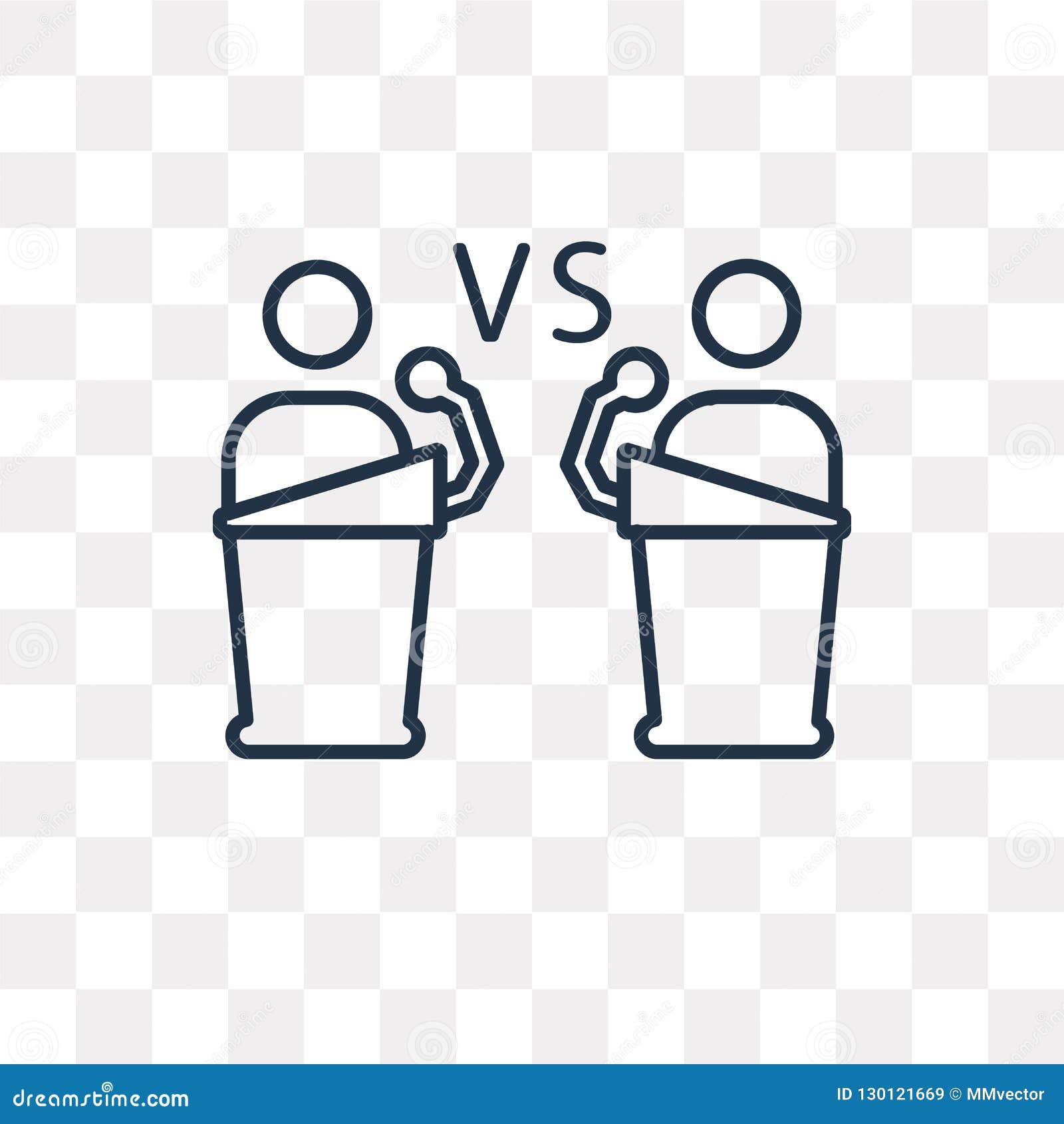 Debate Vector Icon Isolated on Transparent Background, Linear De Stock ...