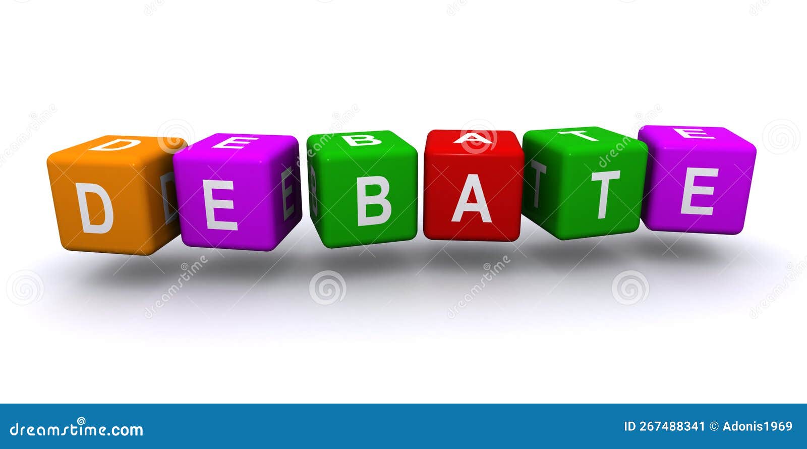 Debate word block on white stock illustration. Illustration of ...