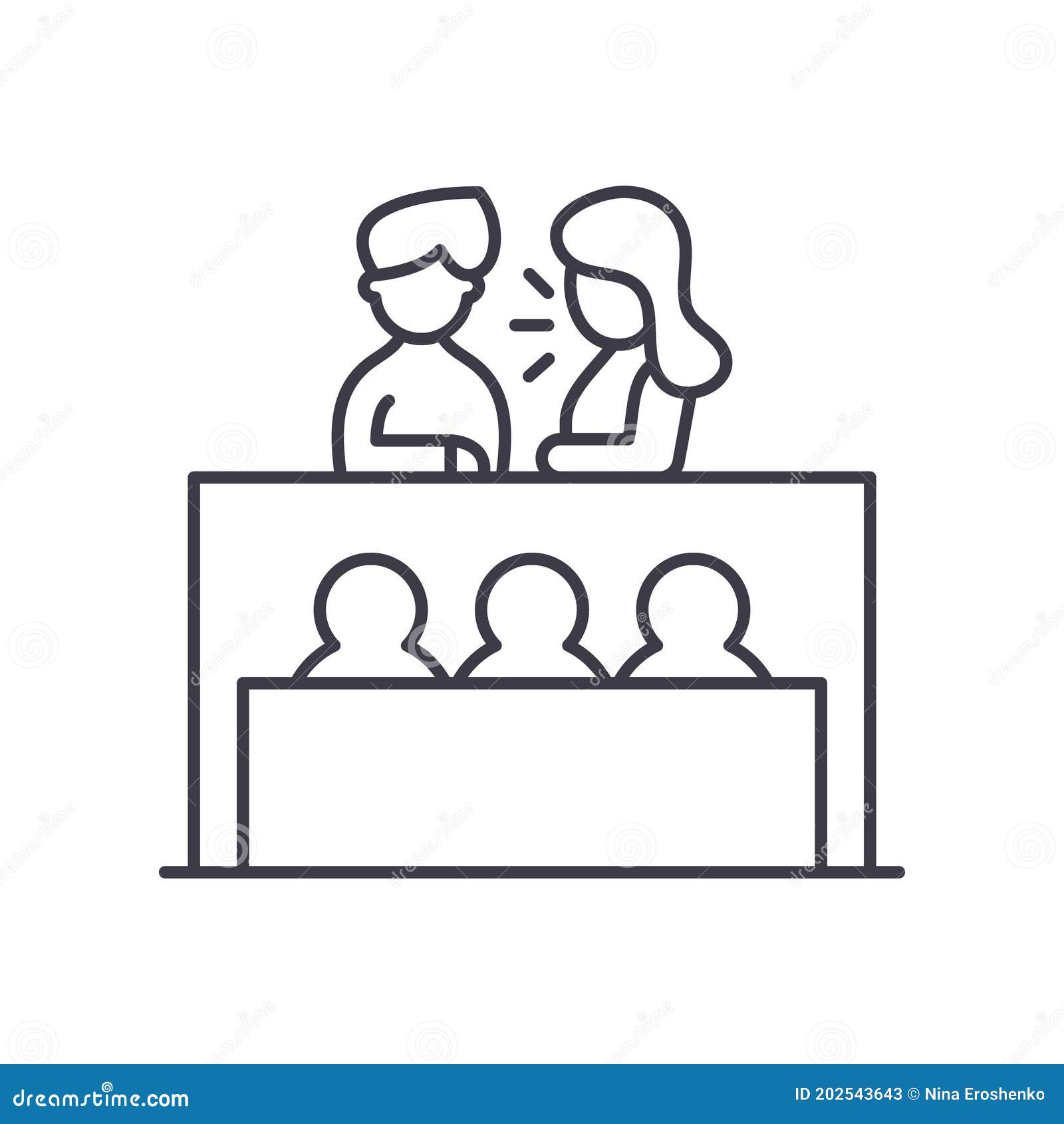 Debates Icon Linear Isolated Illustration Thin Line Vector Web