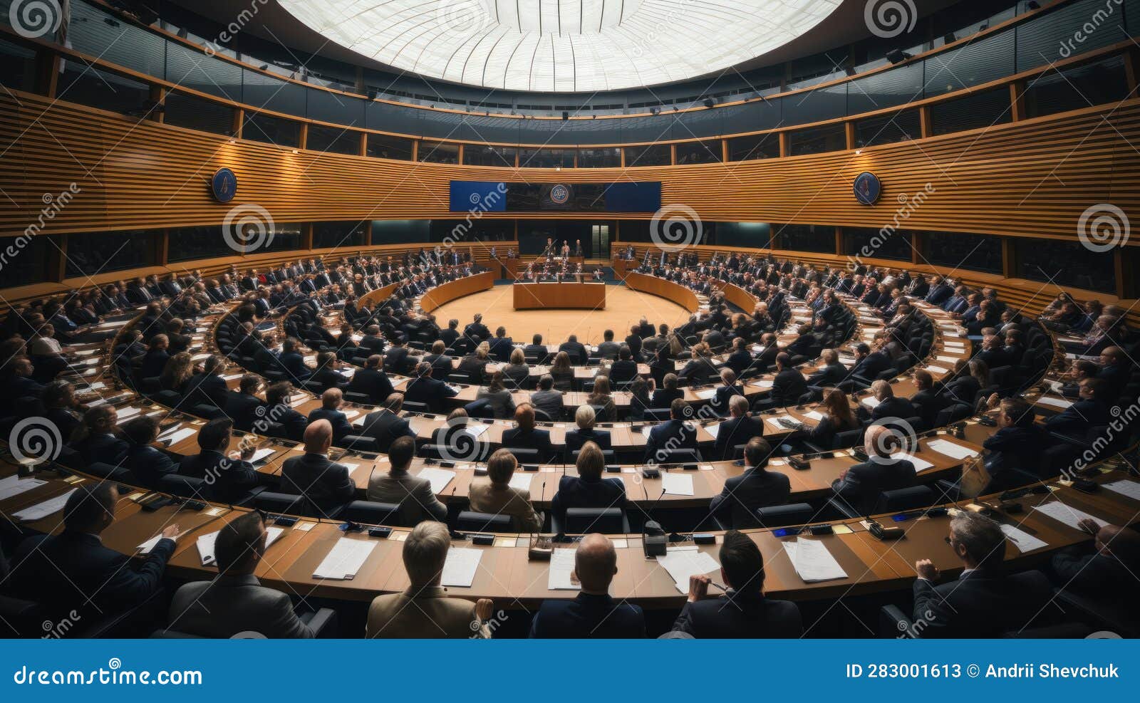 Debating Chamber Hemicycle during a One Day Plenary Session. Generative ...
