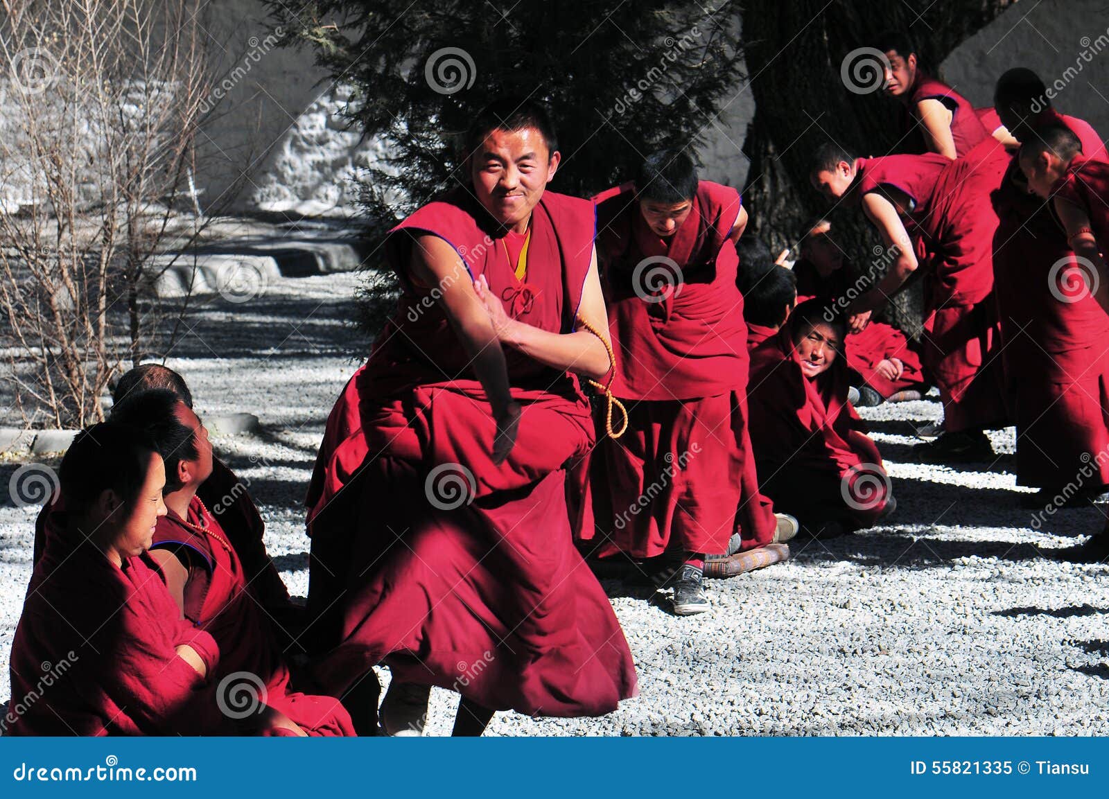 Debating monks in Tibet editorial image. Image of buddhist - 55821335