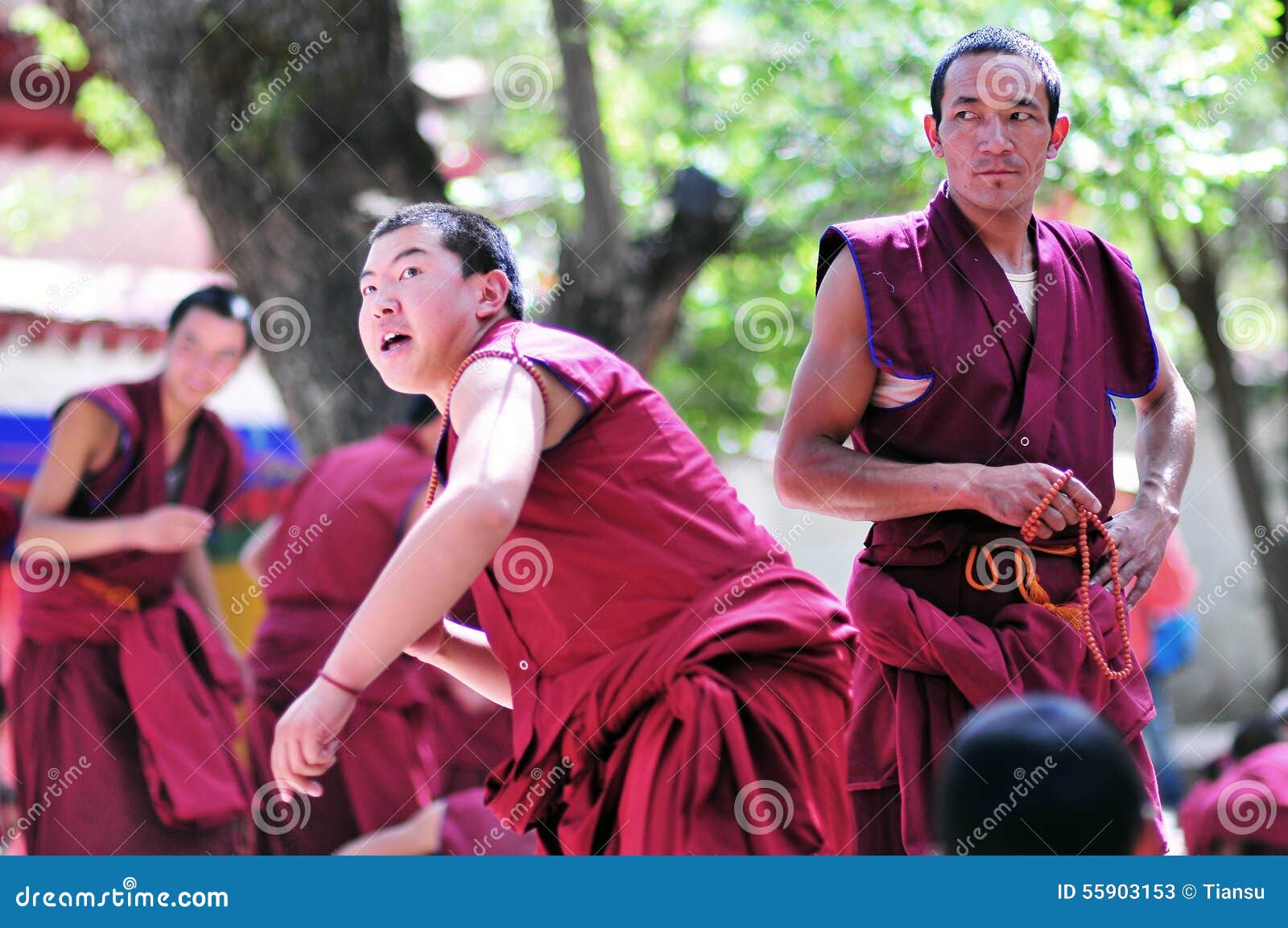 Debating monks in Tibet editorial stock photo. Image of buddhist - 55903153