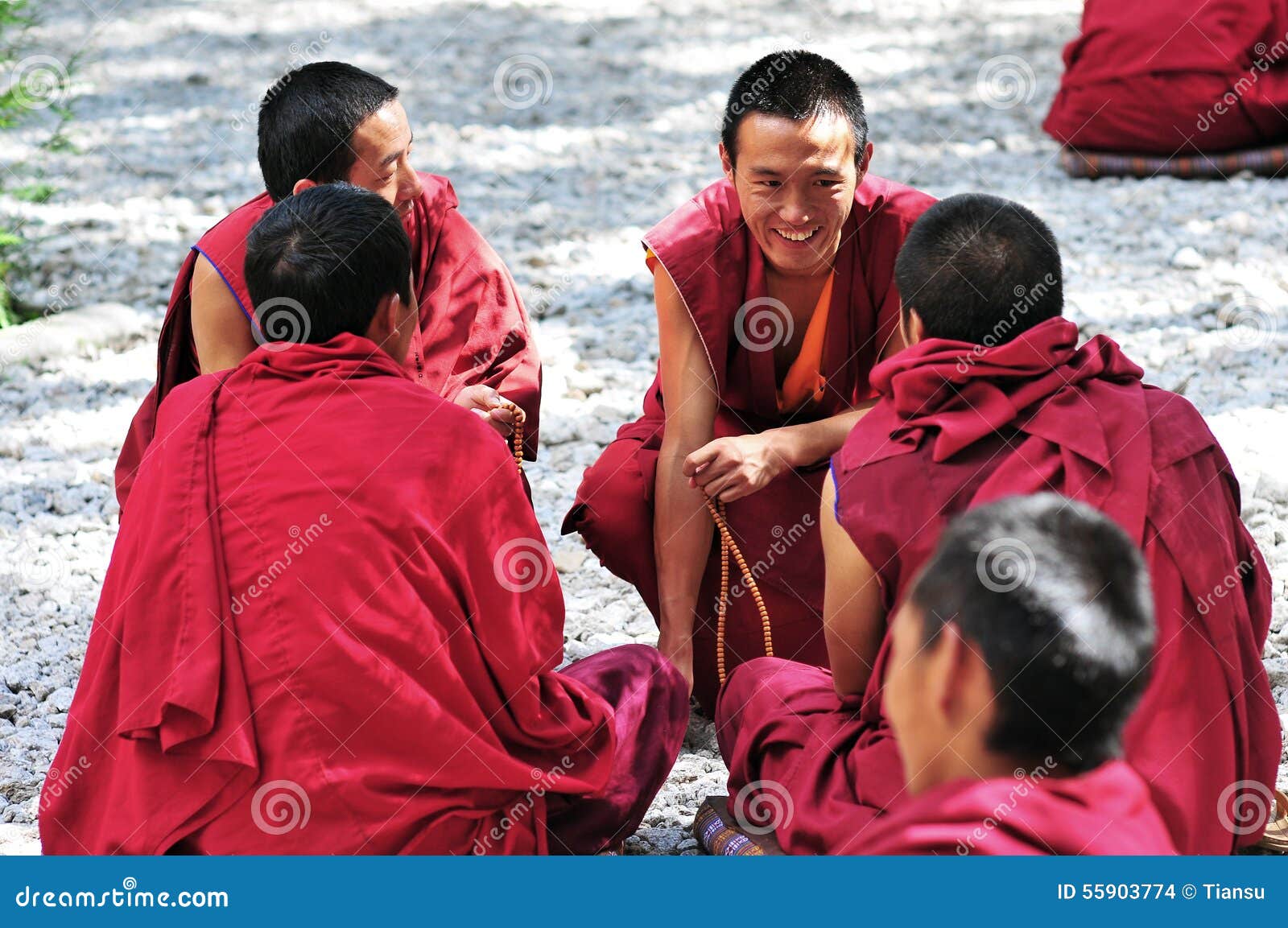 Debating monks in Tibet editorial stock image. Image of buddhist - 55903774