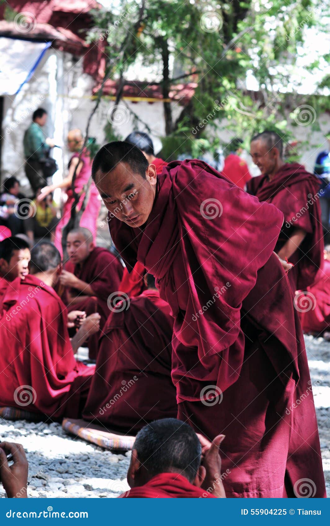 Debating monks in Tibet editorial image. Image of monastery - 55904225