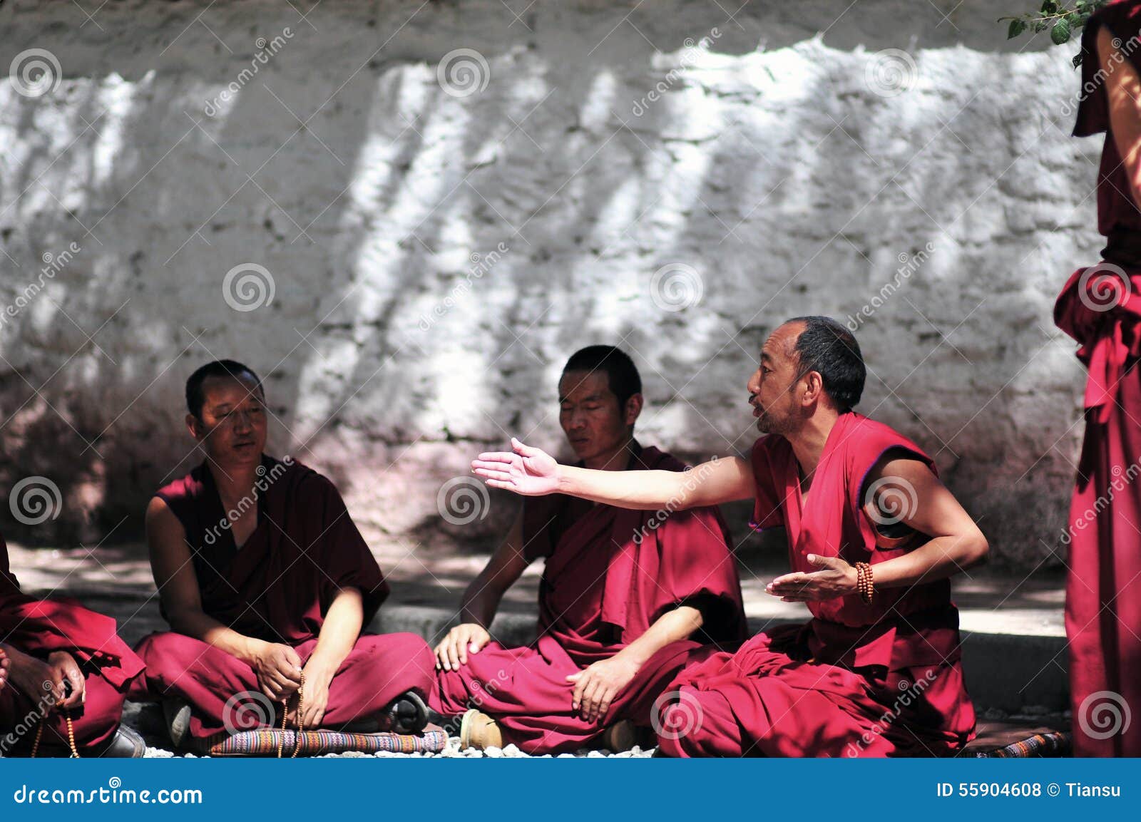 Debating monks in Tibet editorial stock photo. Image of people - 55904608