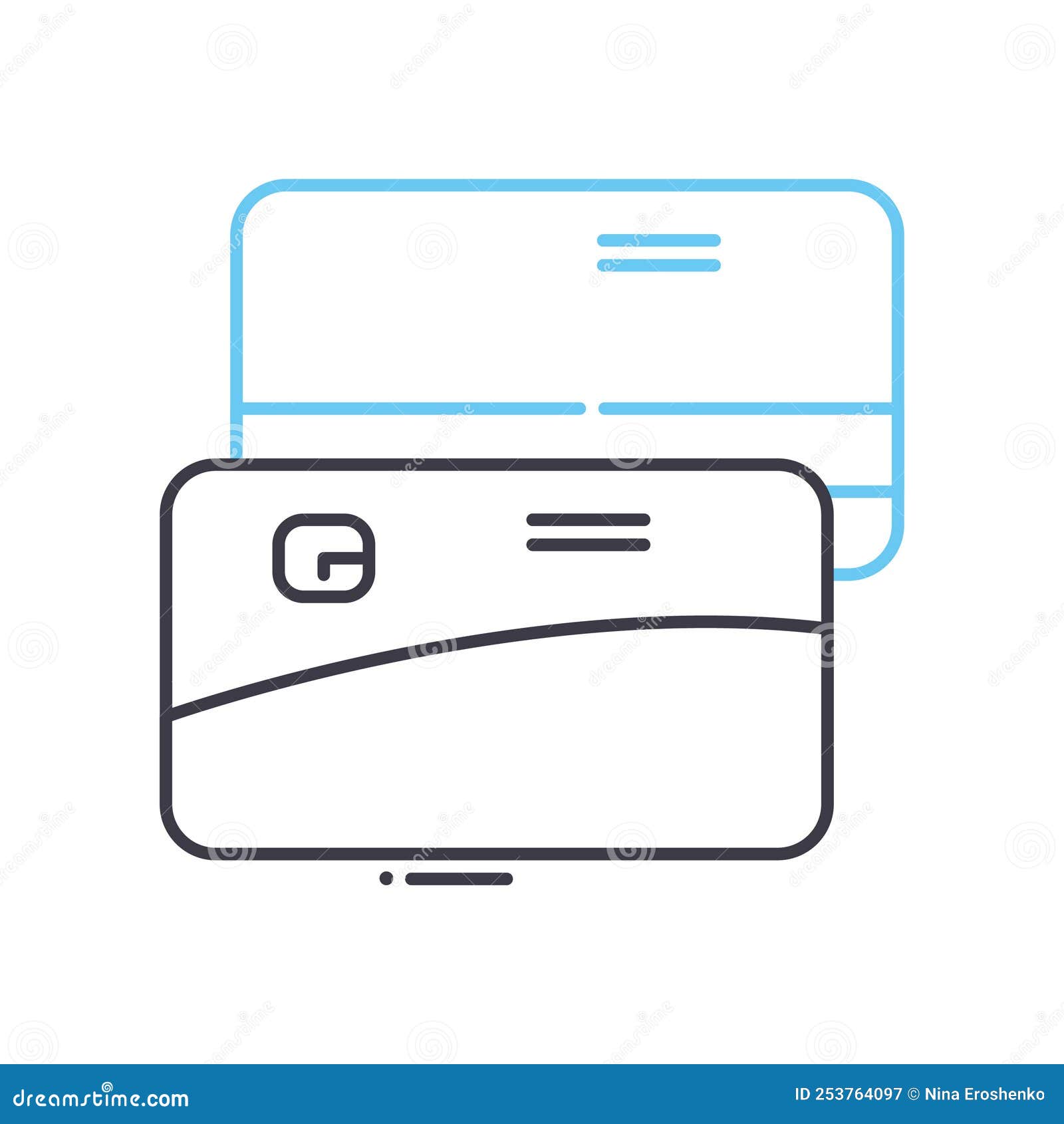 Debit Card Line Icon, Outline Symbol, Vector Illustration, Concept Sign ... Debit Card Line Icon, Outline Symbol, Vector Illustration, Concept Sign ...