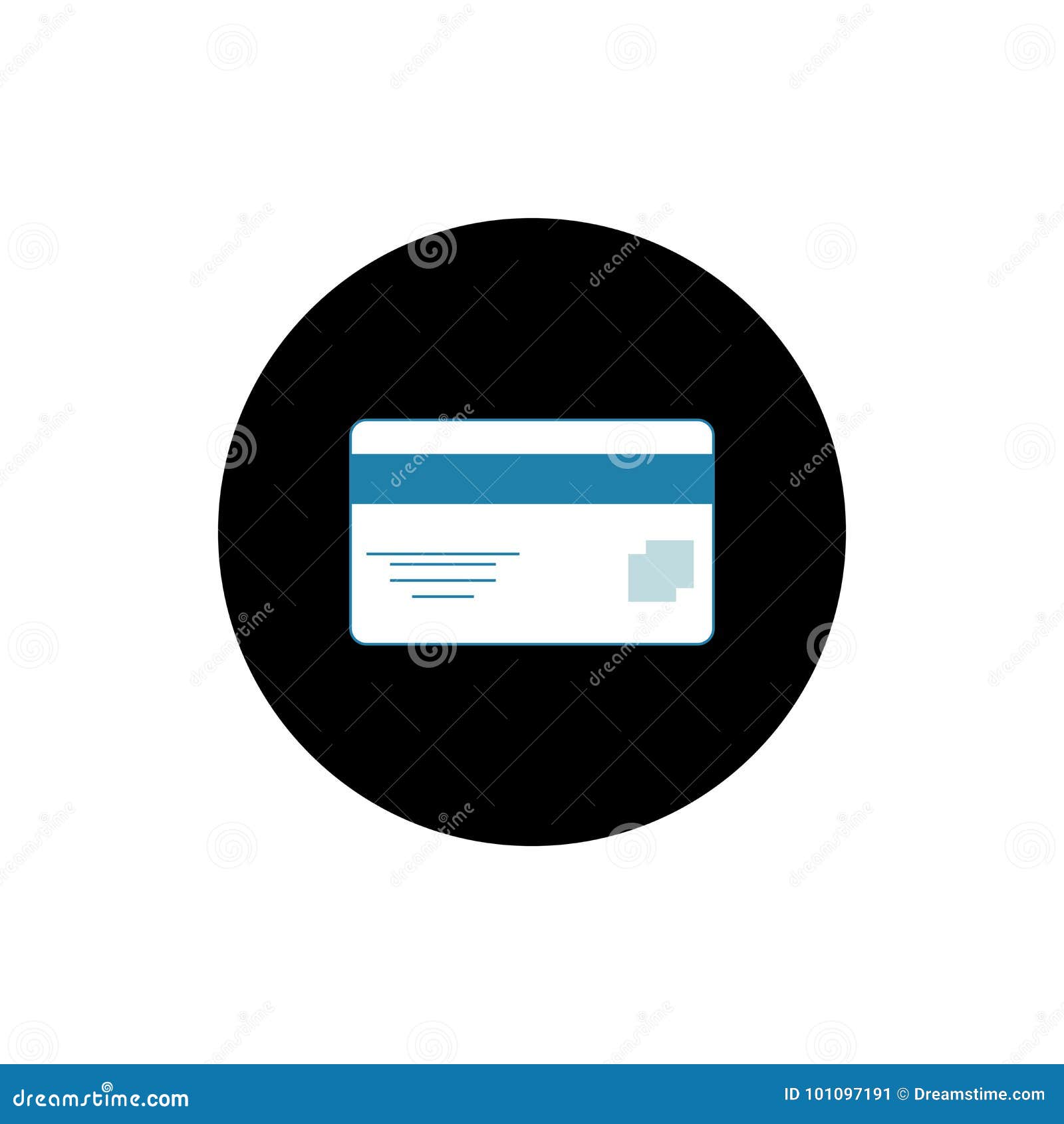 Debit Card Round Flat Icon Vector Illustration Stock Vector ...