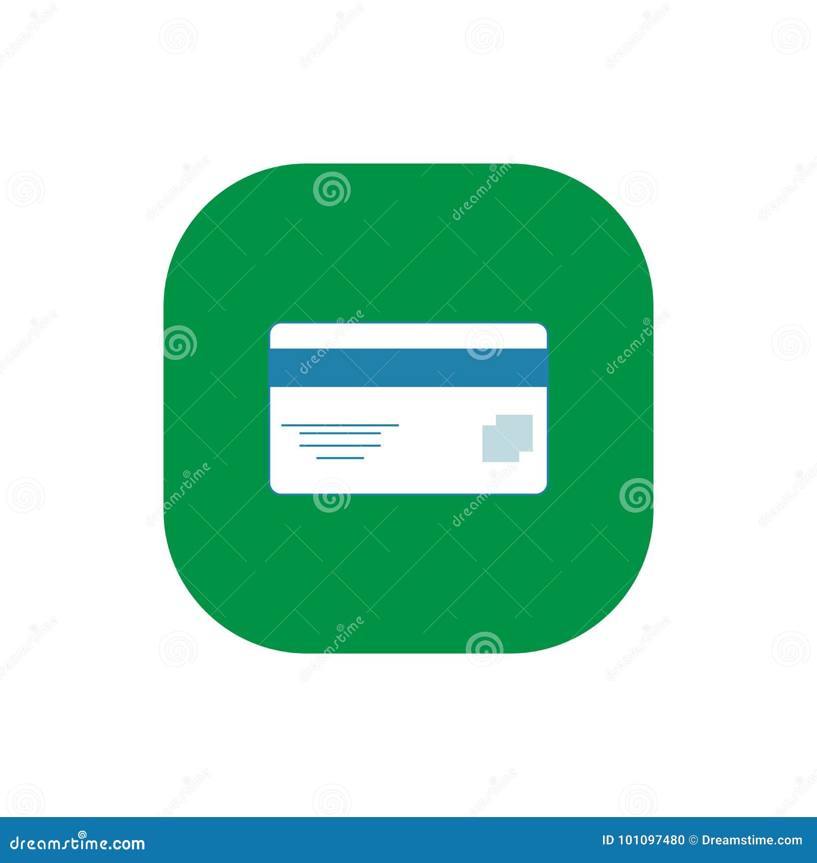 Debit Card Square Flat Icon Vector Stock Vector - Illustration of visa ...