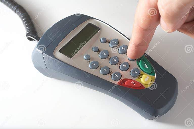 Debit Card Terminal Pinpad stock image. Image of card - 6527483