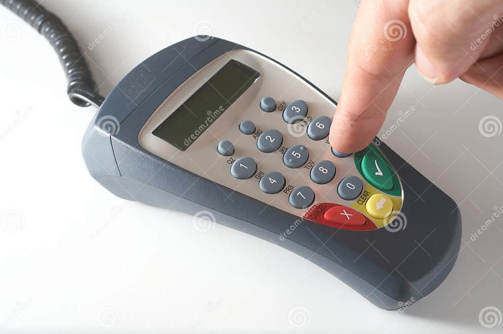 Debit Card Terminal Pinpad stock image. Image of card - 6527483