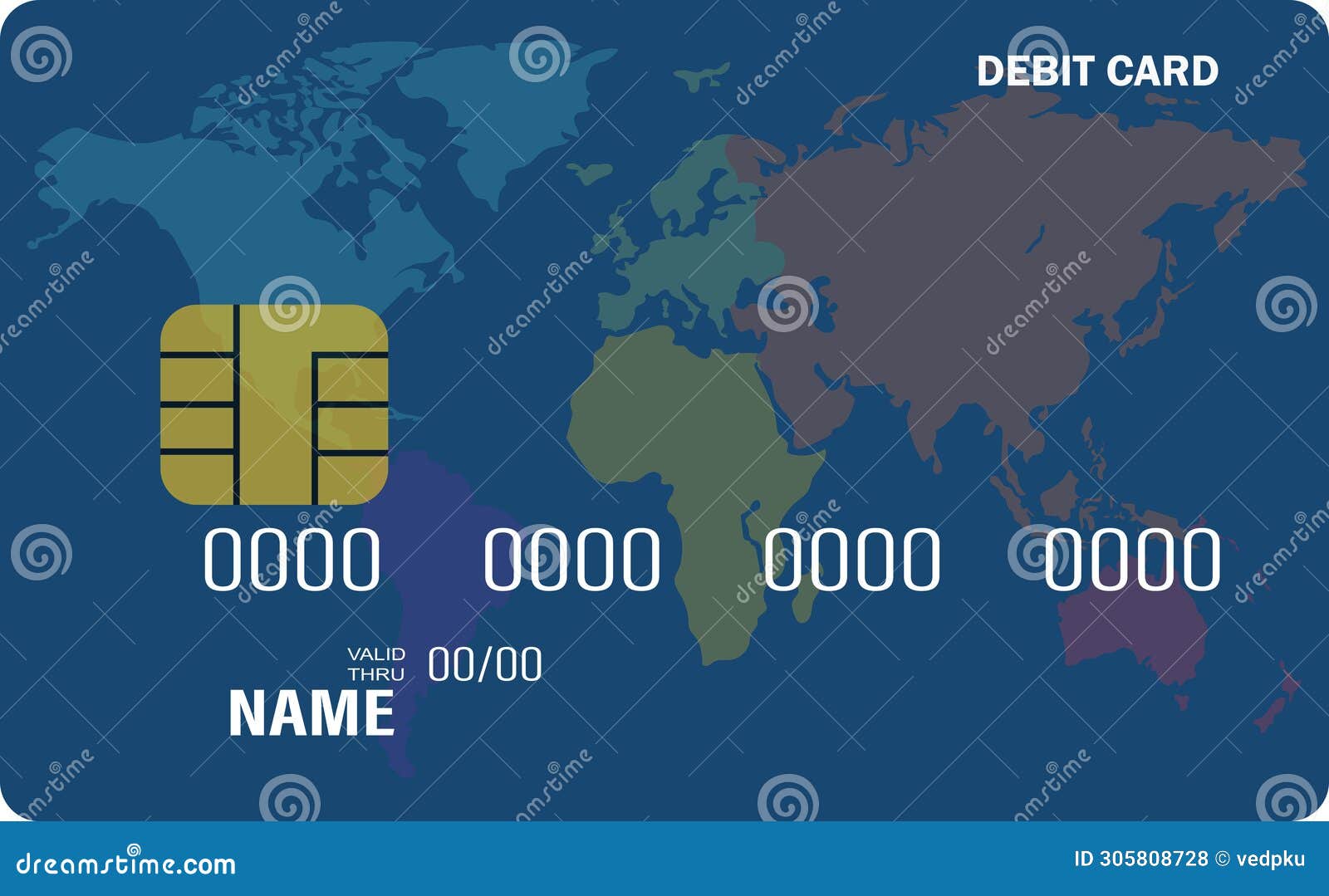 Debit Cards Vector Mockups, Bank Card Sample, Smart Card Sample Stock ...