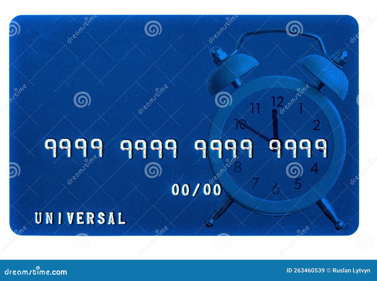 Debit, Credit Card with Clock Design Closeup Stock Image - Image of ...