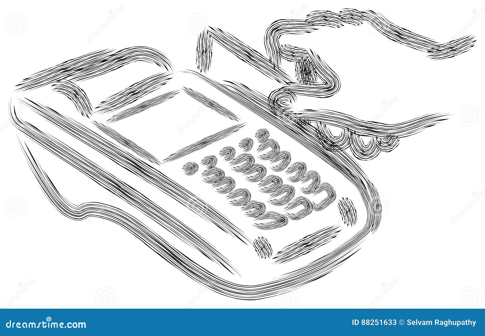 Debit, credit card machine stock vector. Illustration of debit - 88251633