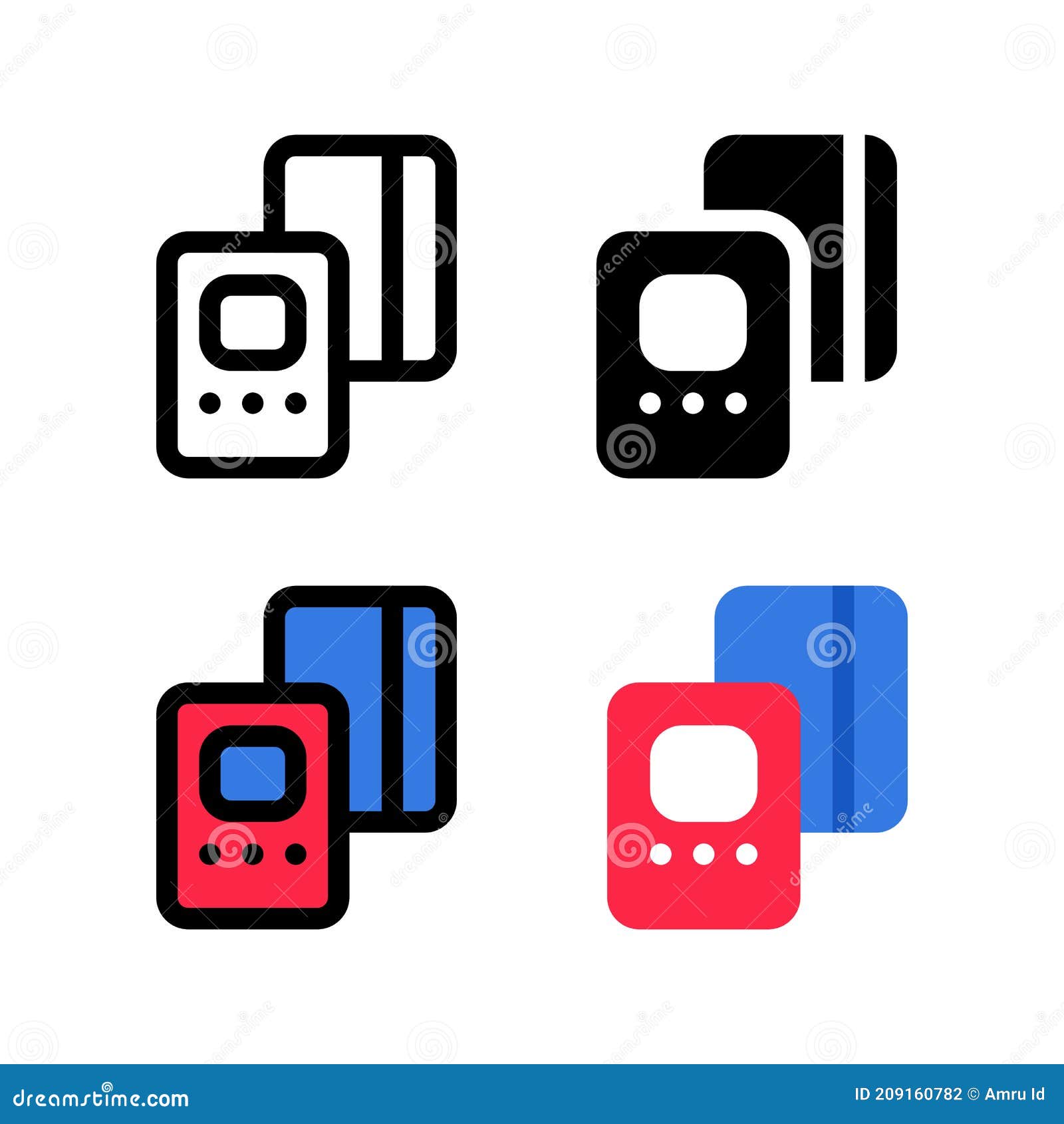 Debit or Credit Card Machine Payment Icon Logo and Illustration Stock ...